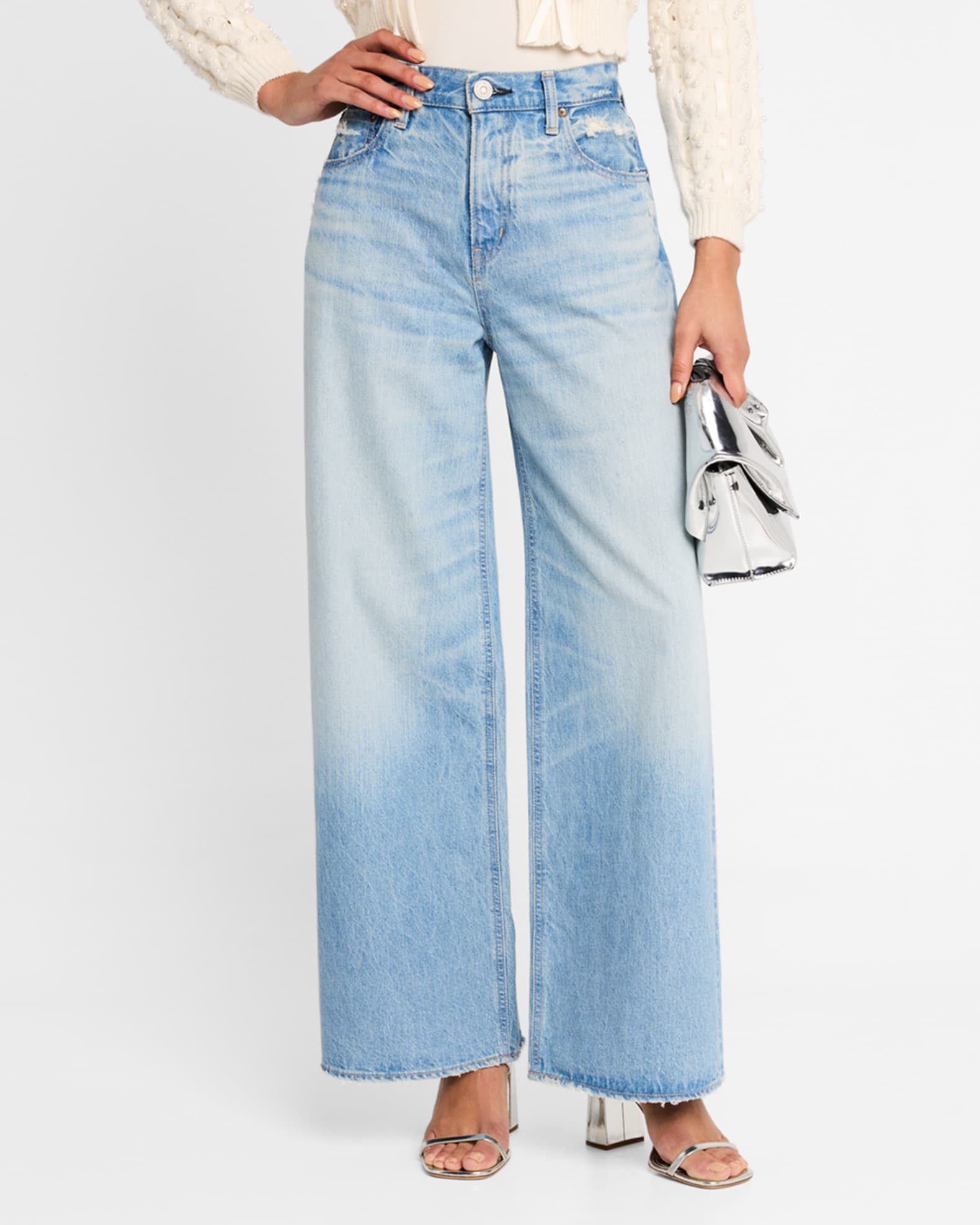 MOUSSY VINTAGE Lowell Wide-Leg Jeans | Neiman Marcus