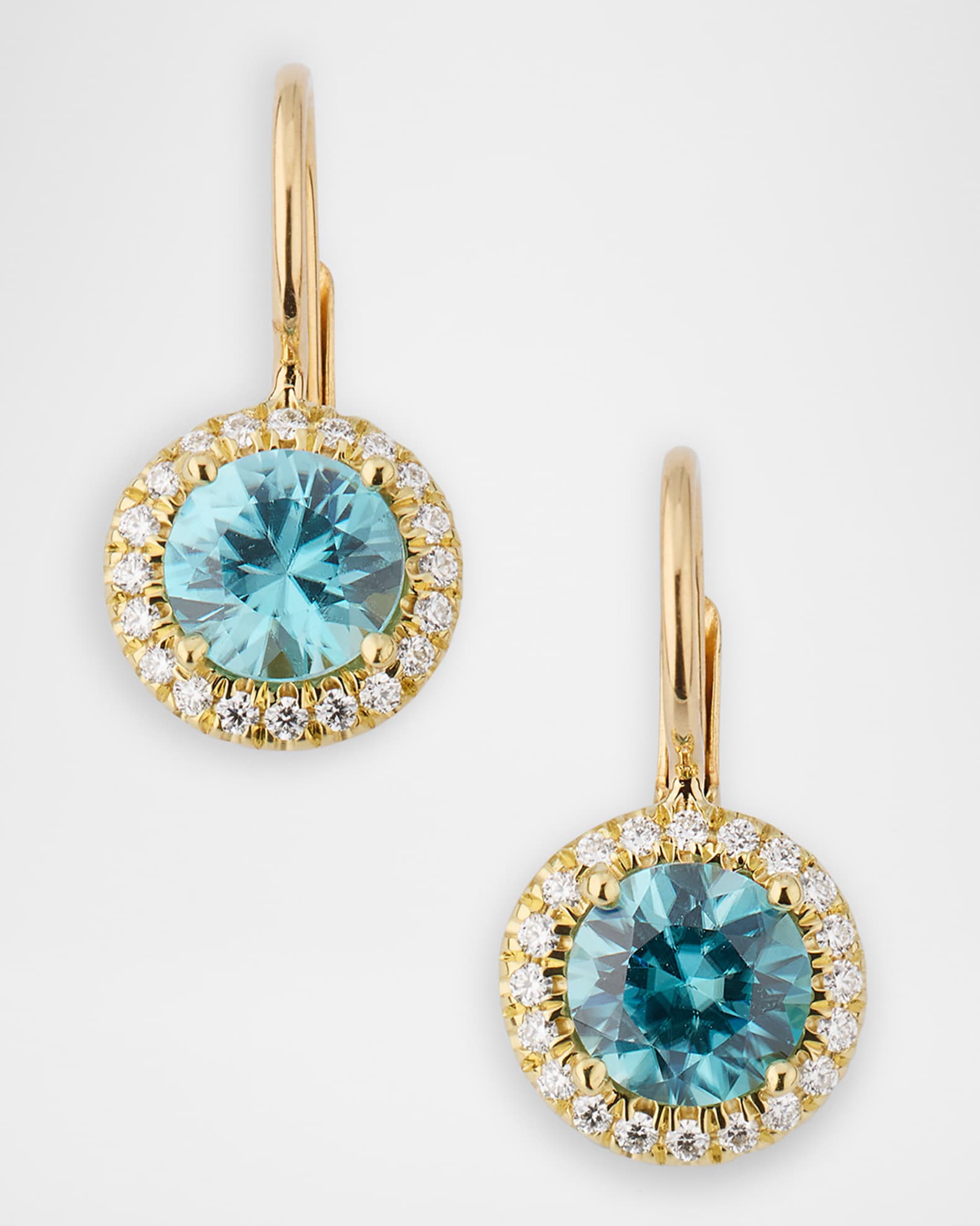 Suna Bros 18K Yellow Gold Round Zircon and Diamond Earrings | Neiman Marcus