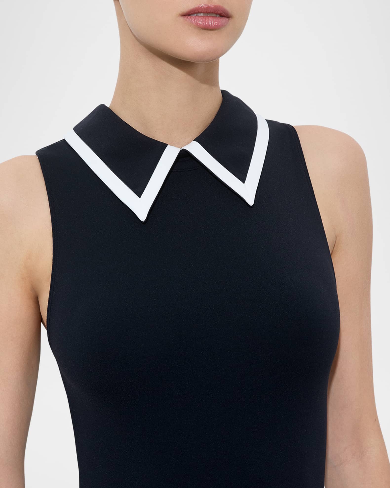 ALICE + OLIVIA Rothy Sleeveless Collared Bodysuit | Neiman Marcus