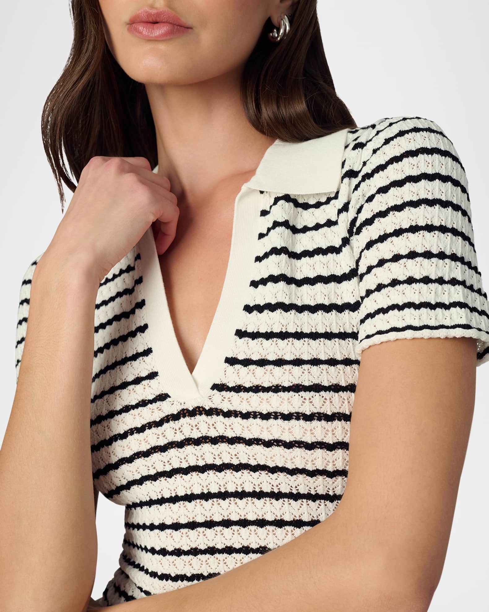 Joe's Jeans The Jess Pointelle Polo Shirt | Neiman Marcus