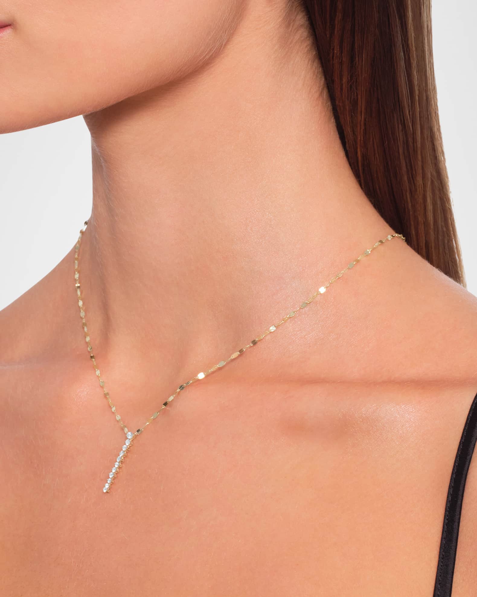 LANA 14K Gold Mini Flawless Diamond Tennis Lariat Necklace | Neiman Marcus