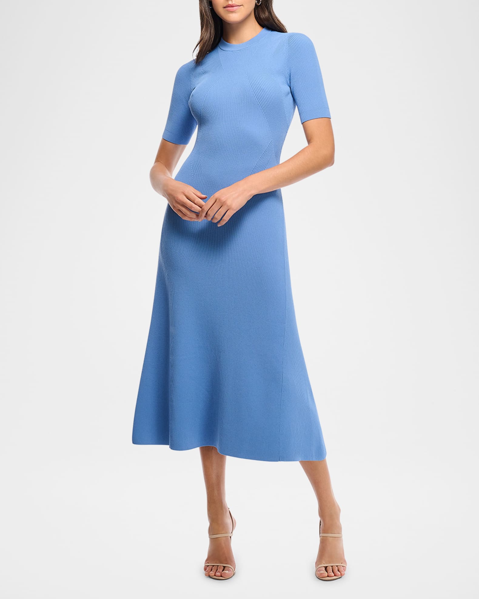 Shoshanna McCullough Ribbed Midi Sweater Dress | Neiman Marcus