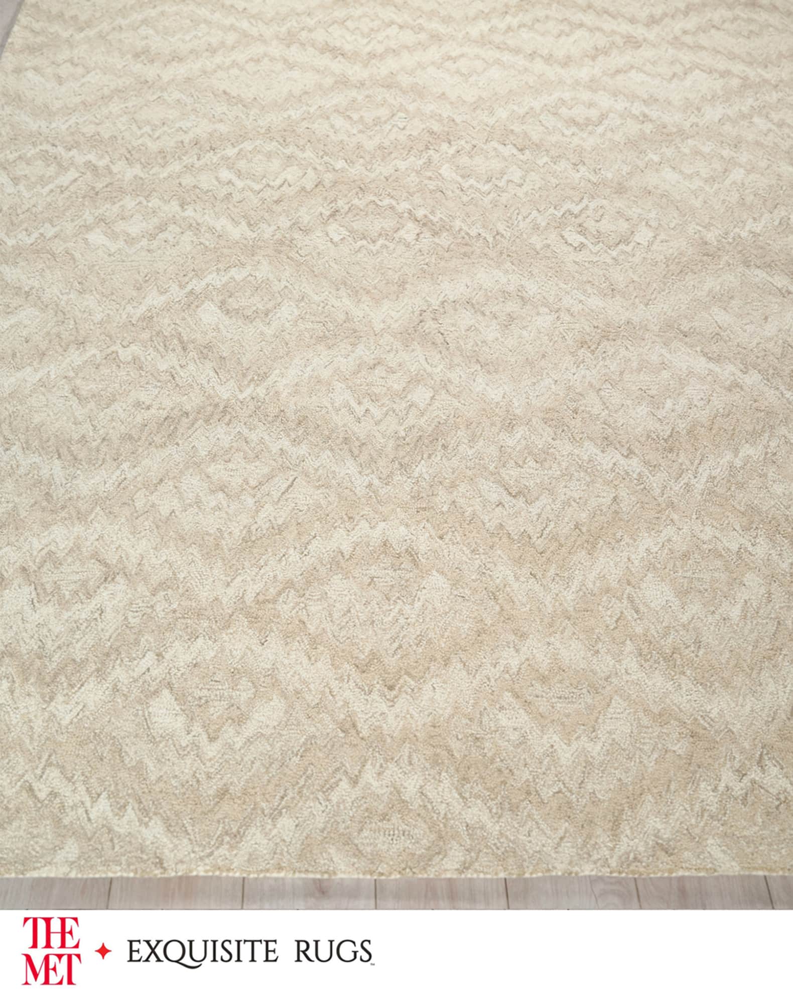 Exquisite Rugs x THE MET Bargello Hand-Tufted Beige Rug, 5' x 8 ...