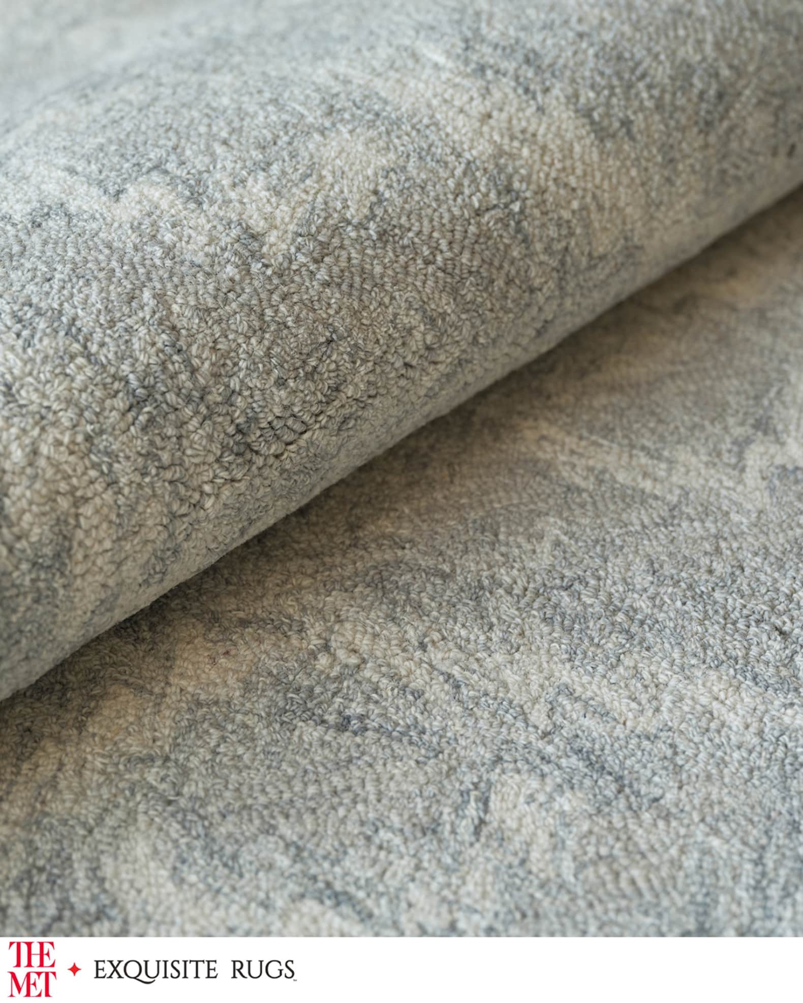 Exquisite Rugs x THE MET Bargello Hand-Tufted Gray Rug, 8' x 10 ...