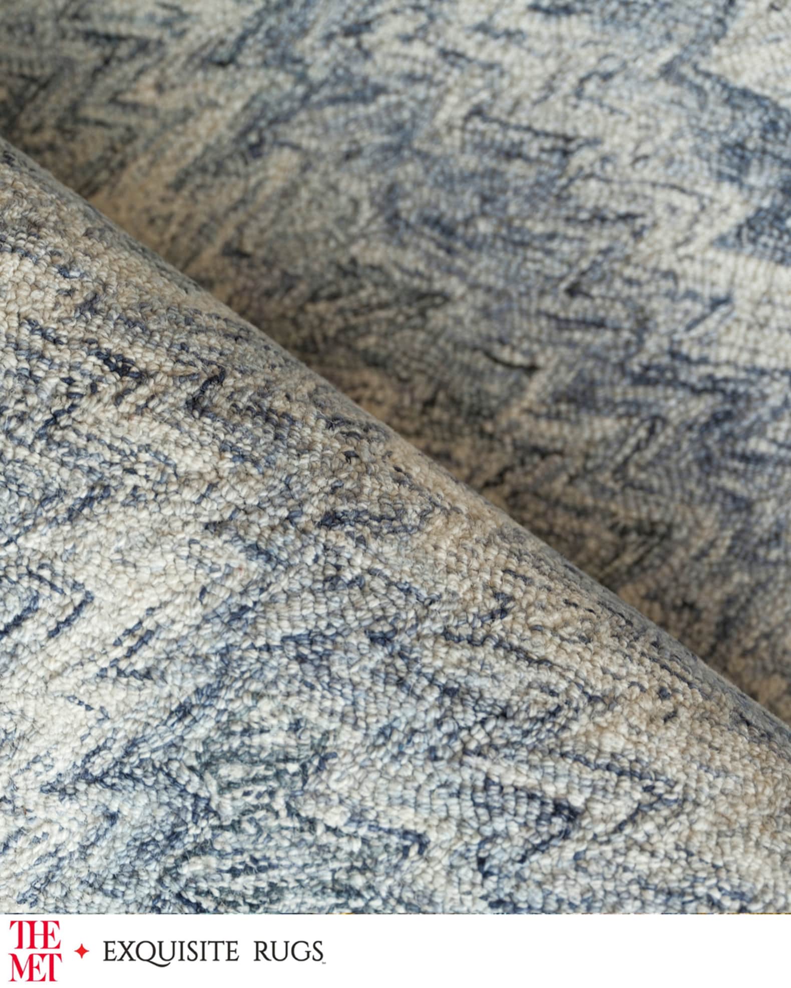 Exquisite Rugs x THE MET Bargello Hand-Tufted Light Blue Rug, 10' x 14 ...