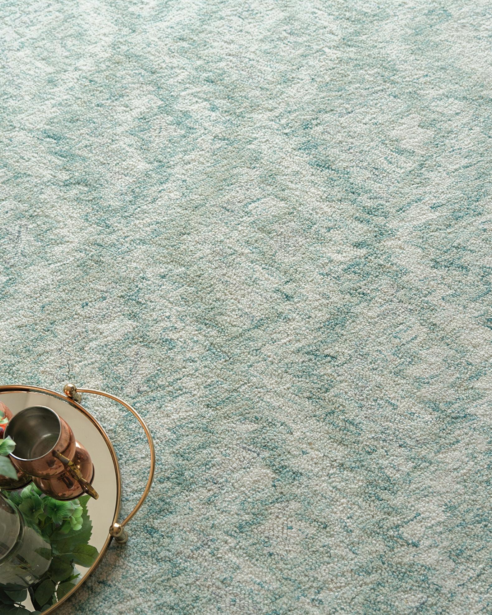 Exquisite Rugs Bargello Turquoise New Zealand Wool hand-tufted Area Rug ...