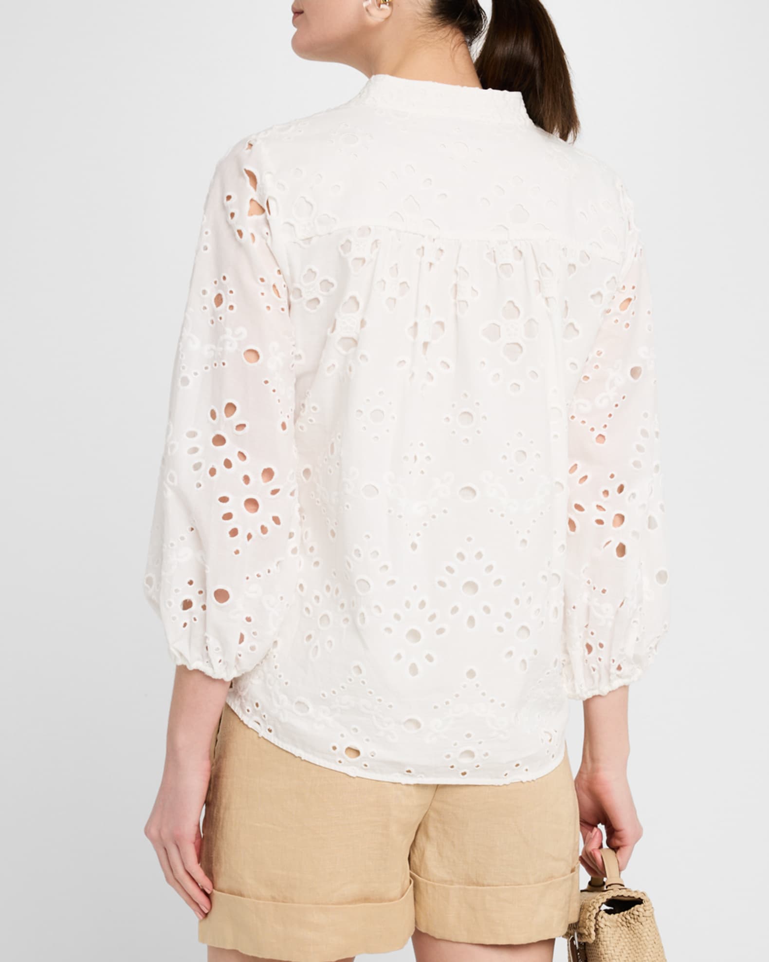 Figue Rylie Eyelet Embroidered Long-Sleeve Top | Neiman Marcus