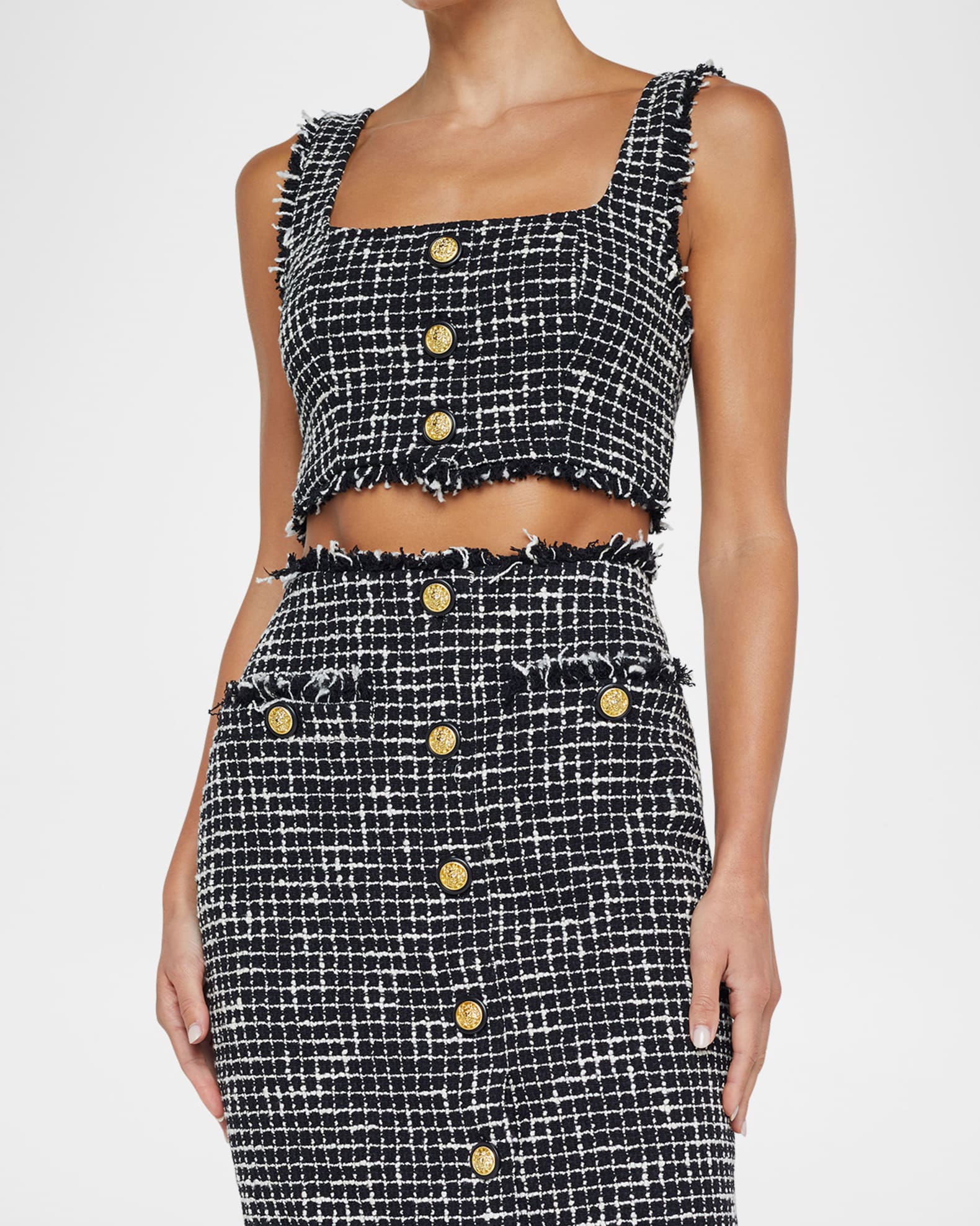 L'Agence Mayline Tweed Bralette Top | Neiman Marcus