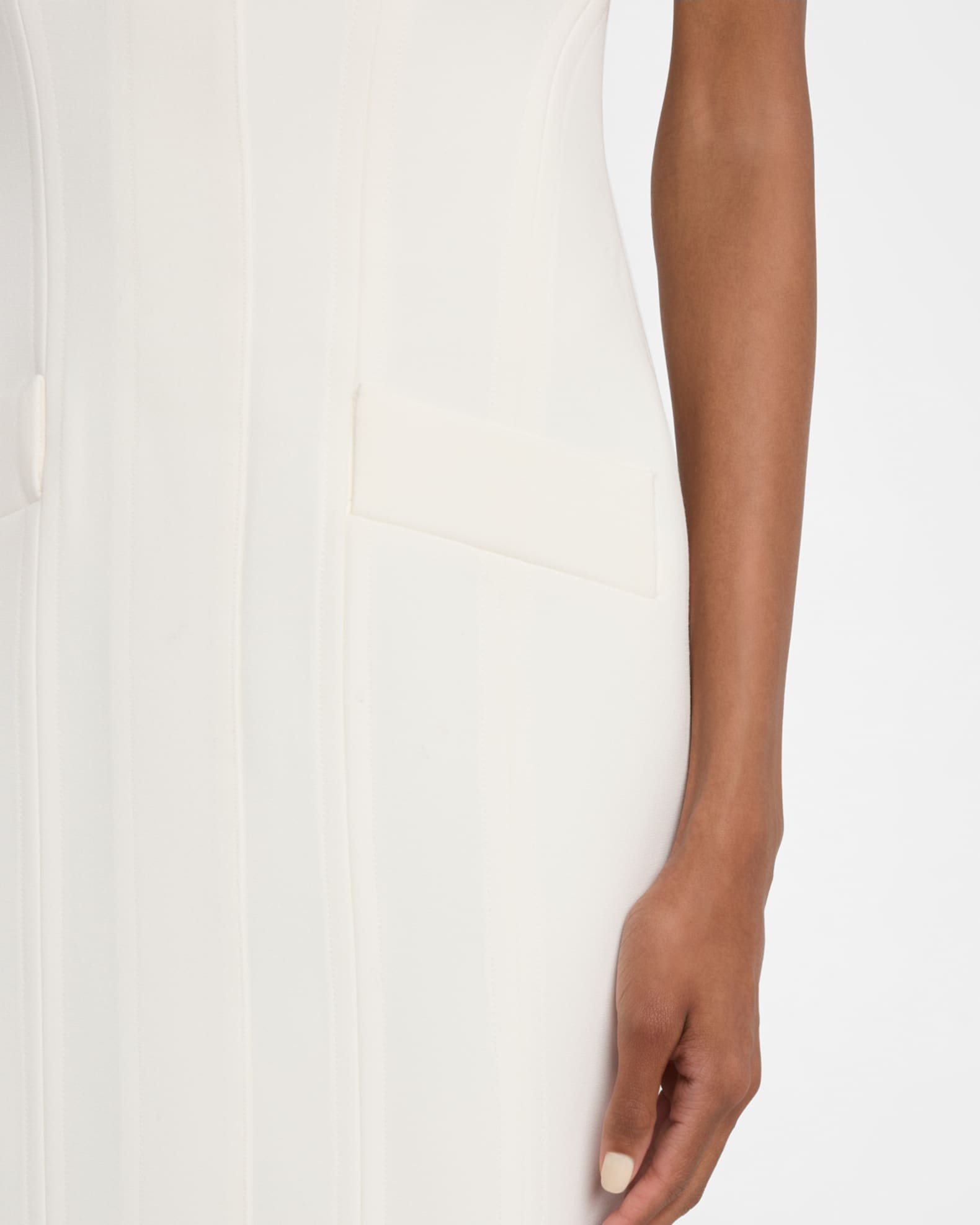 Roland Mouret High-Neck Crepe Tailored Midi Dress | Neiman Marcus
