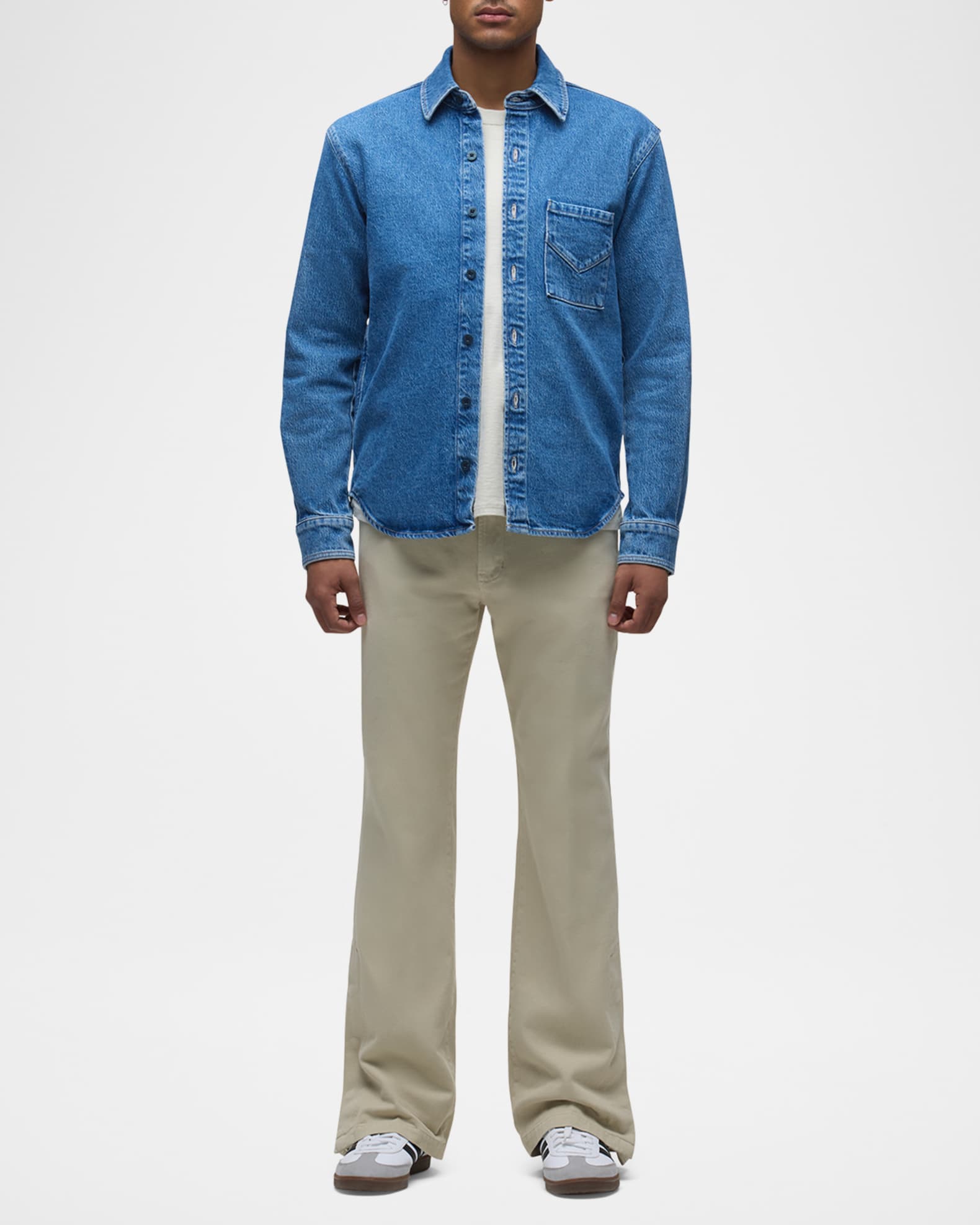 Hudson Men's Denim V-Seam Sport Shirt | Neiman Marcus