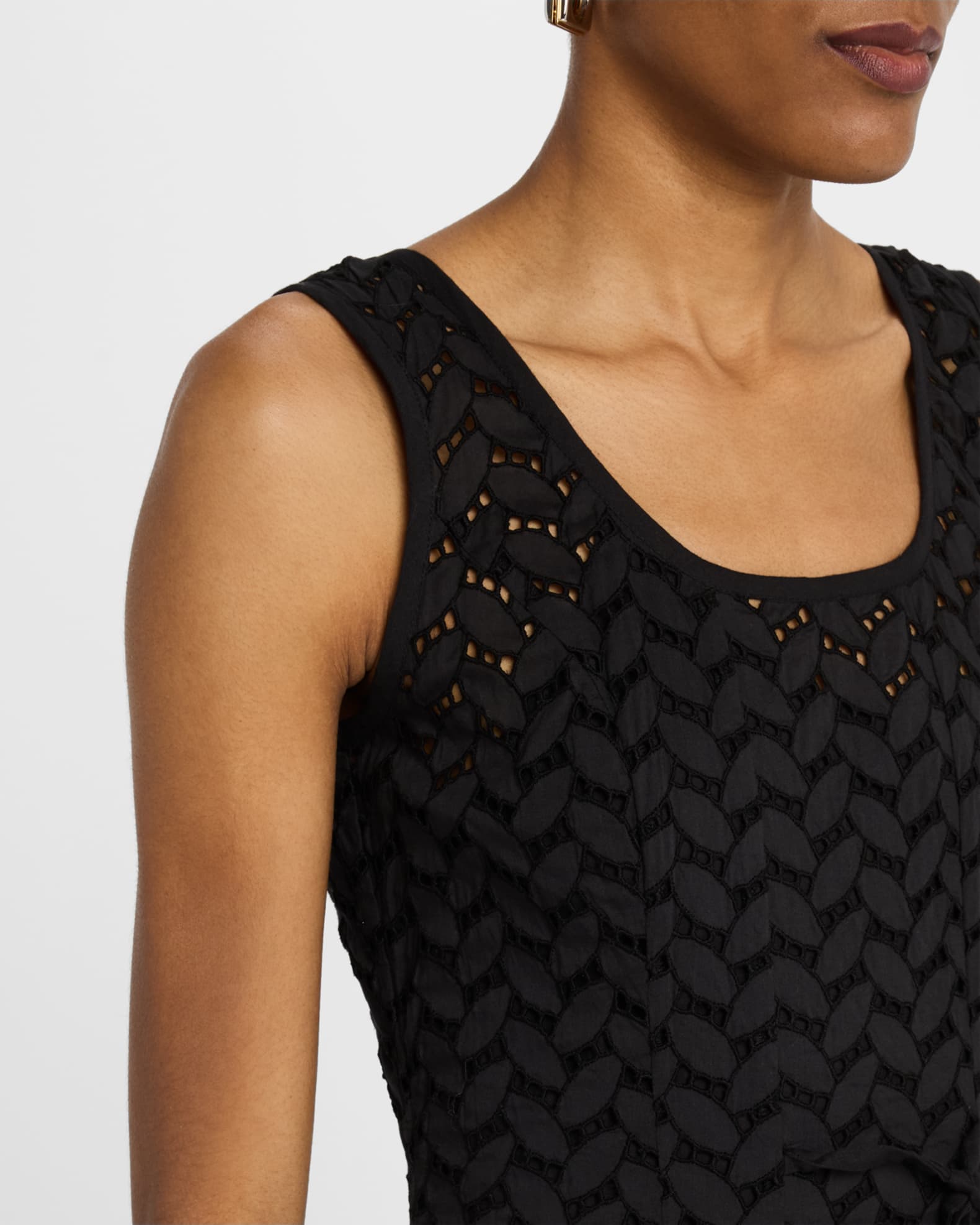 Merlette Olea Eyelet-Embroidered Cotton Midi Dress | Neiman Marcus
