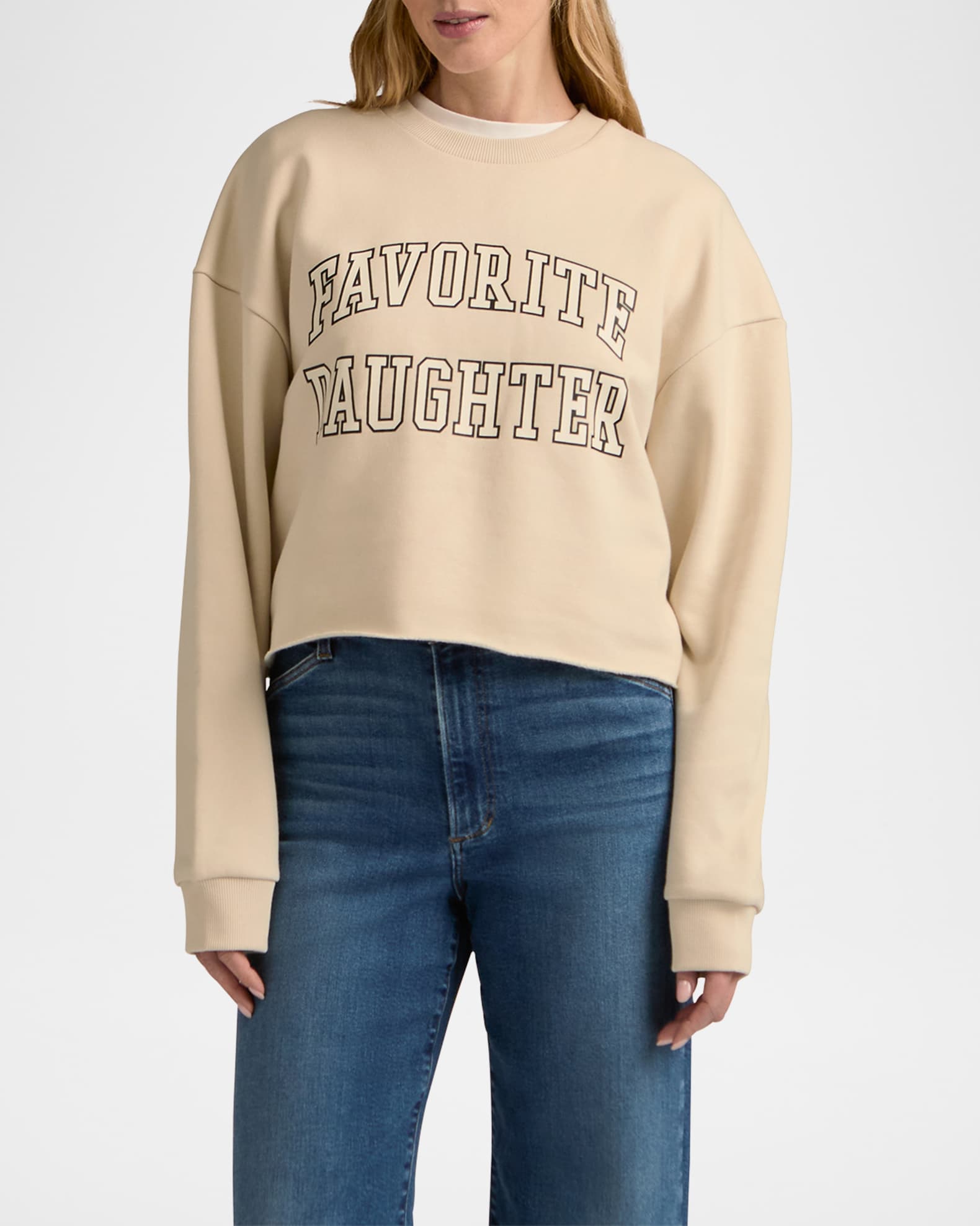 Favorite Daughter Cropped Collegiate Sweatshirt | Neiman Marcus