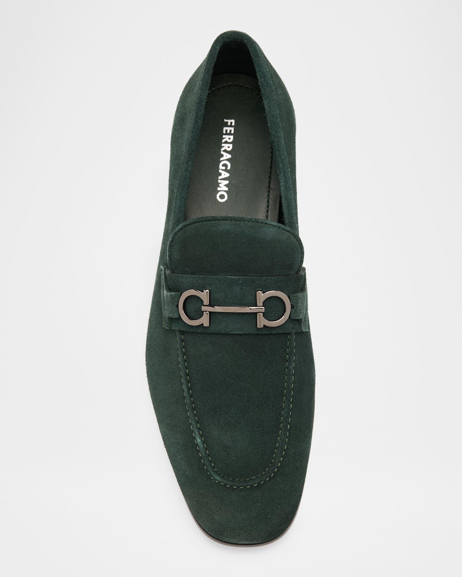 Ferragamo Men's Balty 2 Suede Gancini-Bit Loafers | Neiman Marcus