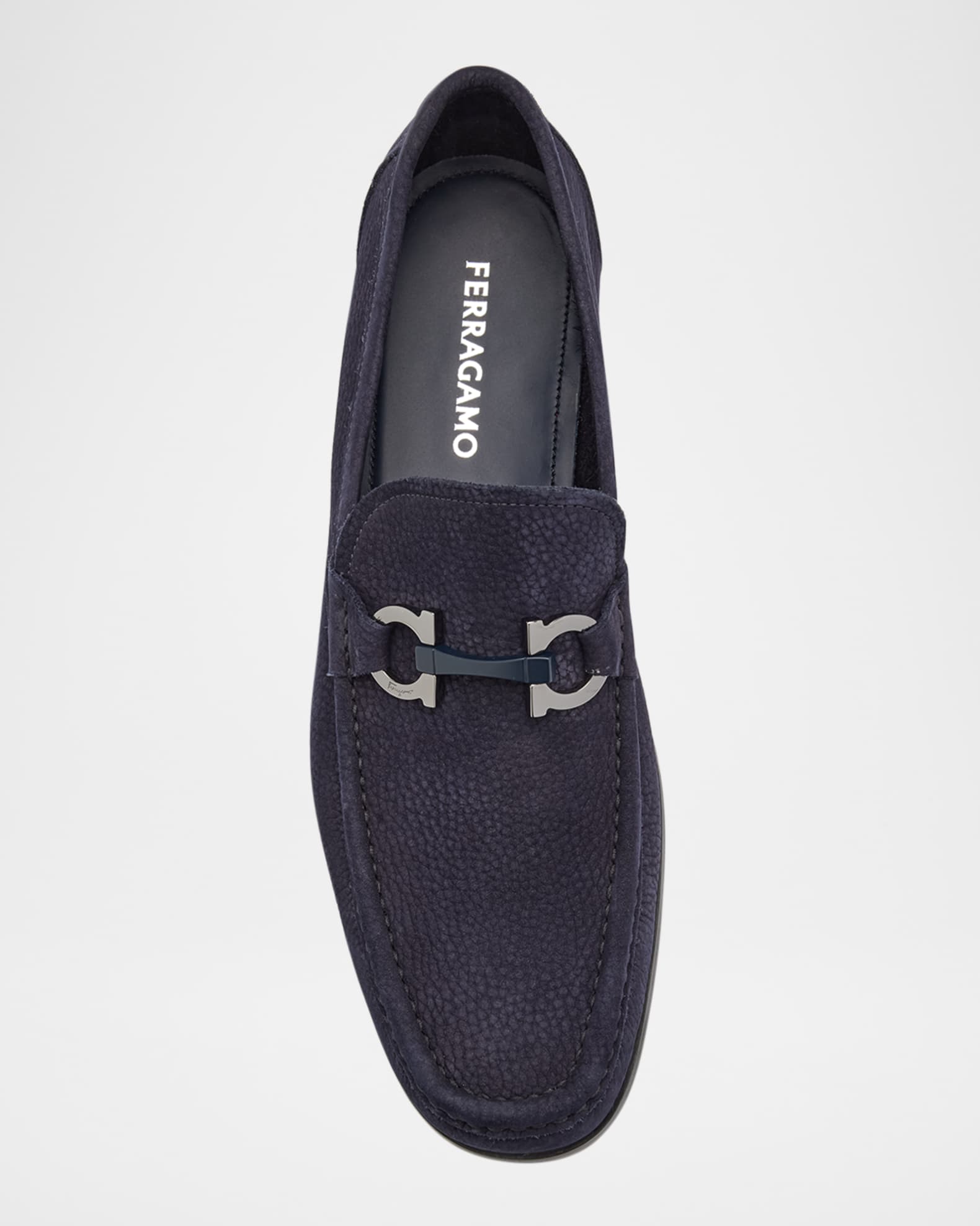 Ferragamo Men's Grandioso Leather Gancini-Bit Loafers | Neiman Marcus