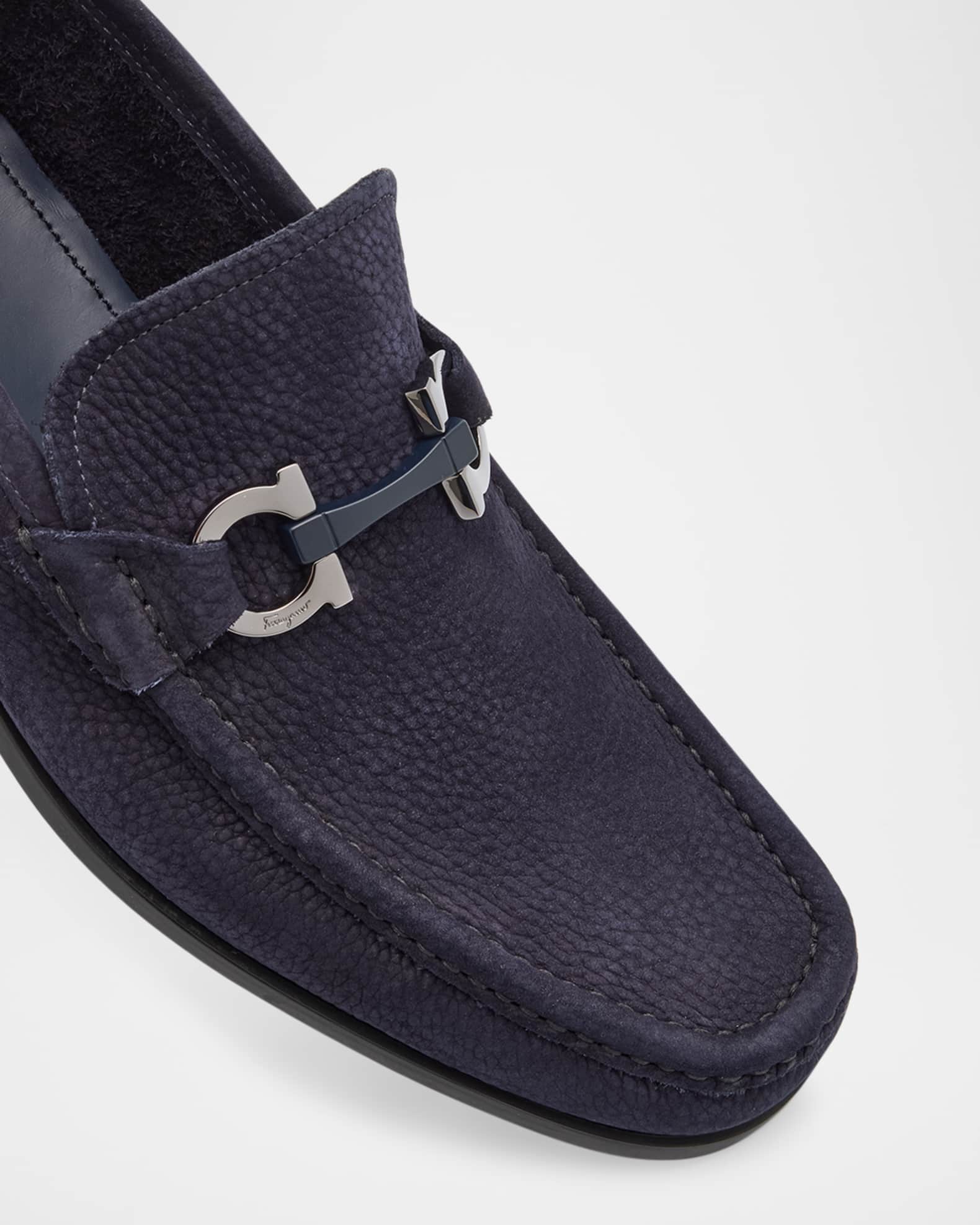 Ferragamo Men's Grandioso Leather Gancini-Bit Loafers | Neiman Marcus