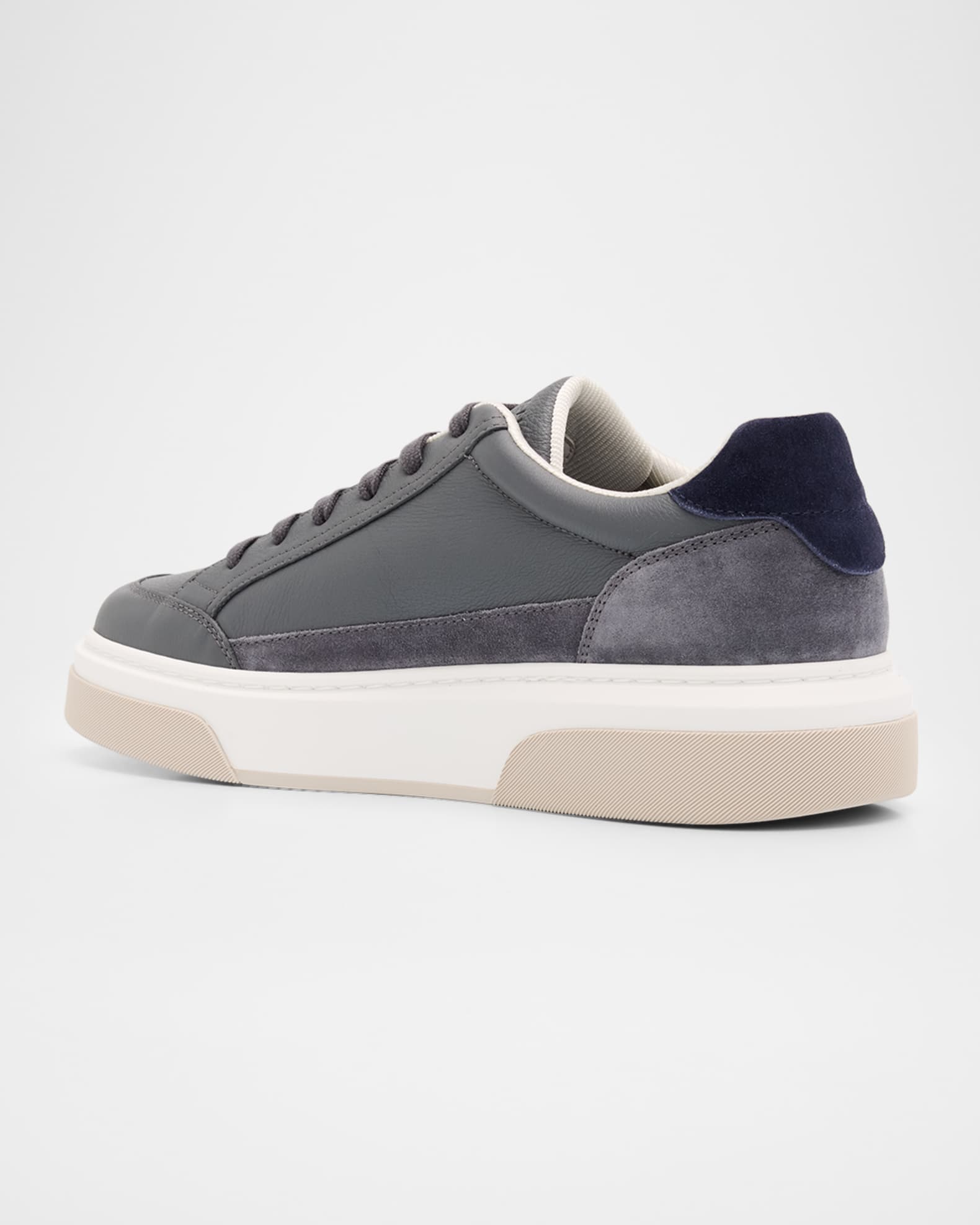 Ferragamo Men's Cassina Gan2 Leather and Suede Low-Top Sneakers | Neiman Marcus