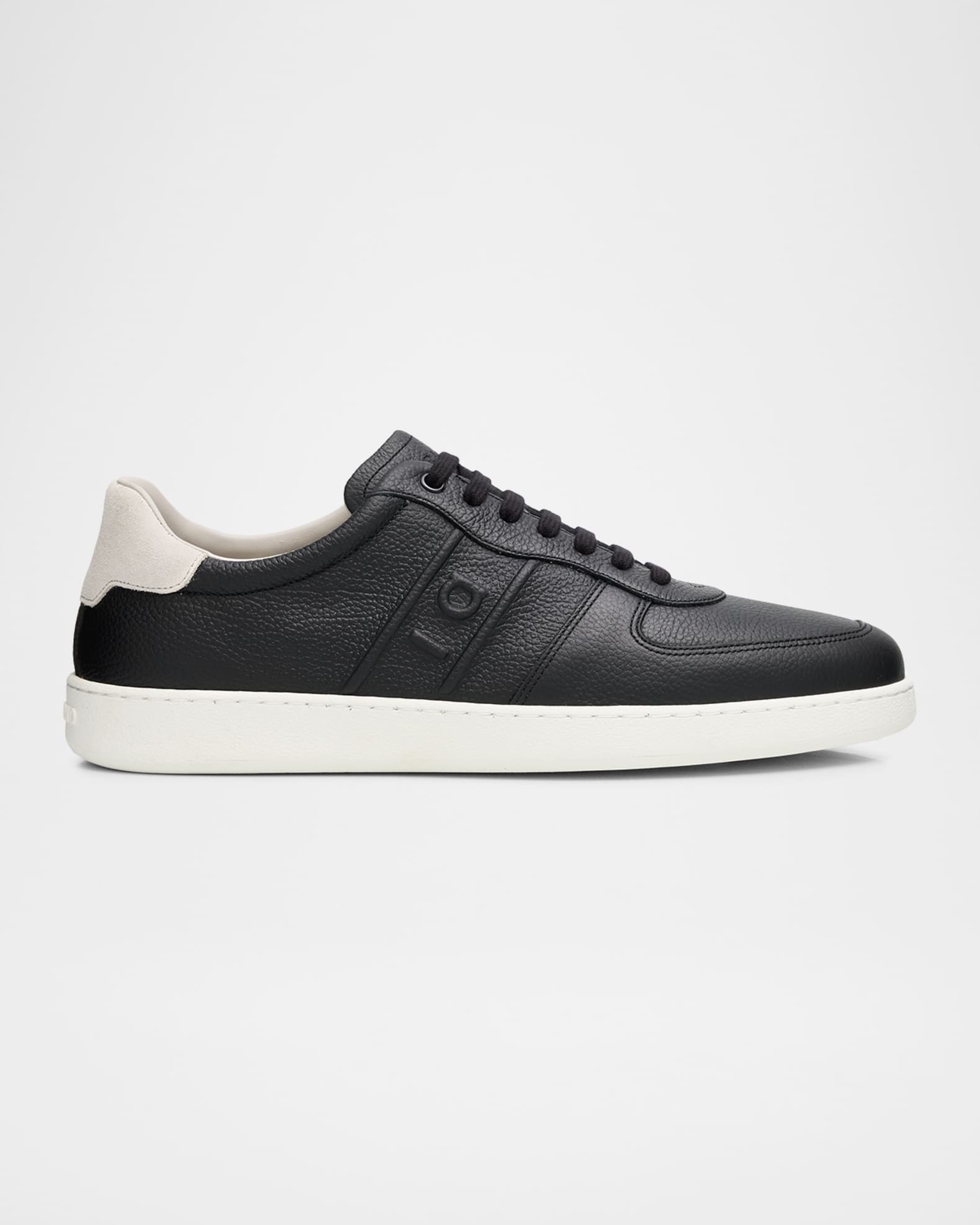 Ferragamo Men's Adam Leather Gancini Hug Low-Top Sneakers | Neiman Marcus