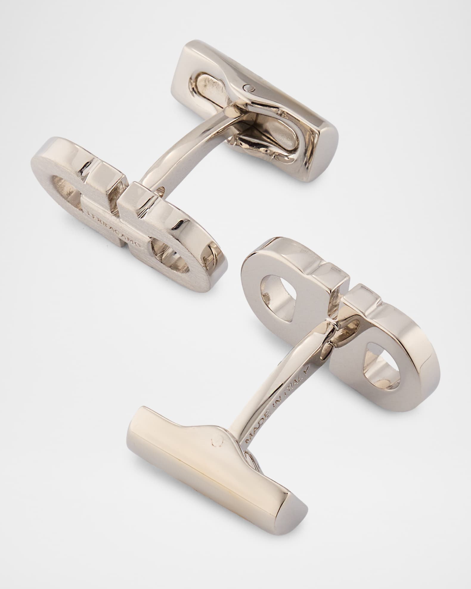 Ferragamo Men's Brushed Gancini Logo Cufflinks | Neiman Marcus