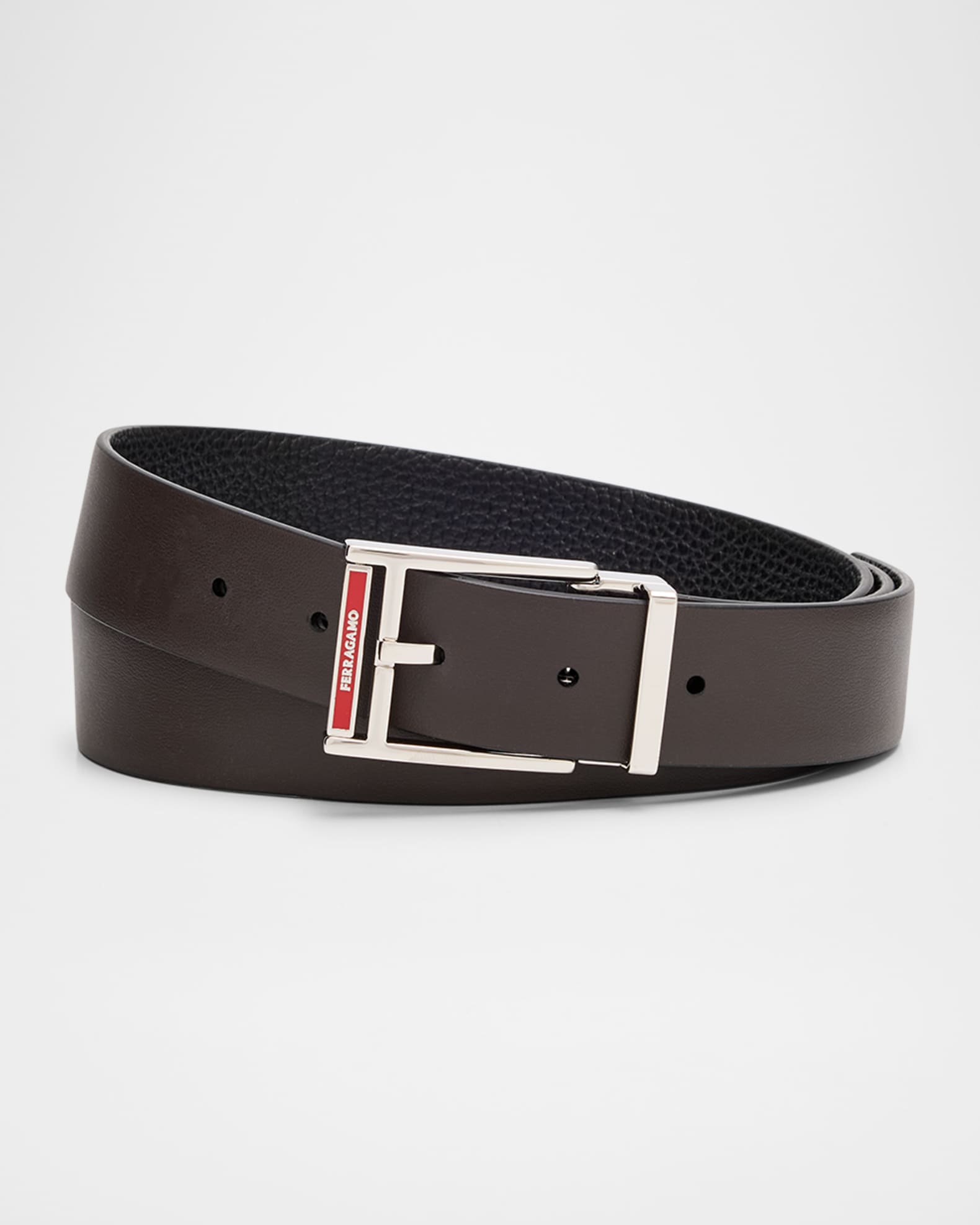 Ferragamo Men's Reversible Leather Resin-Buckle Belt | Neiman Marcus