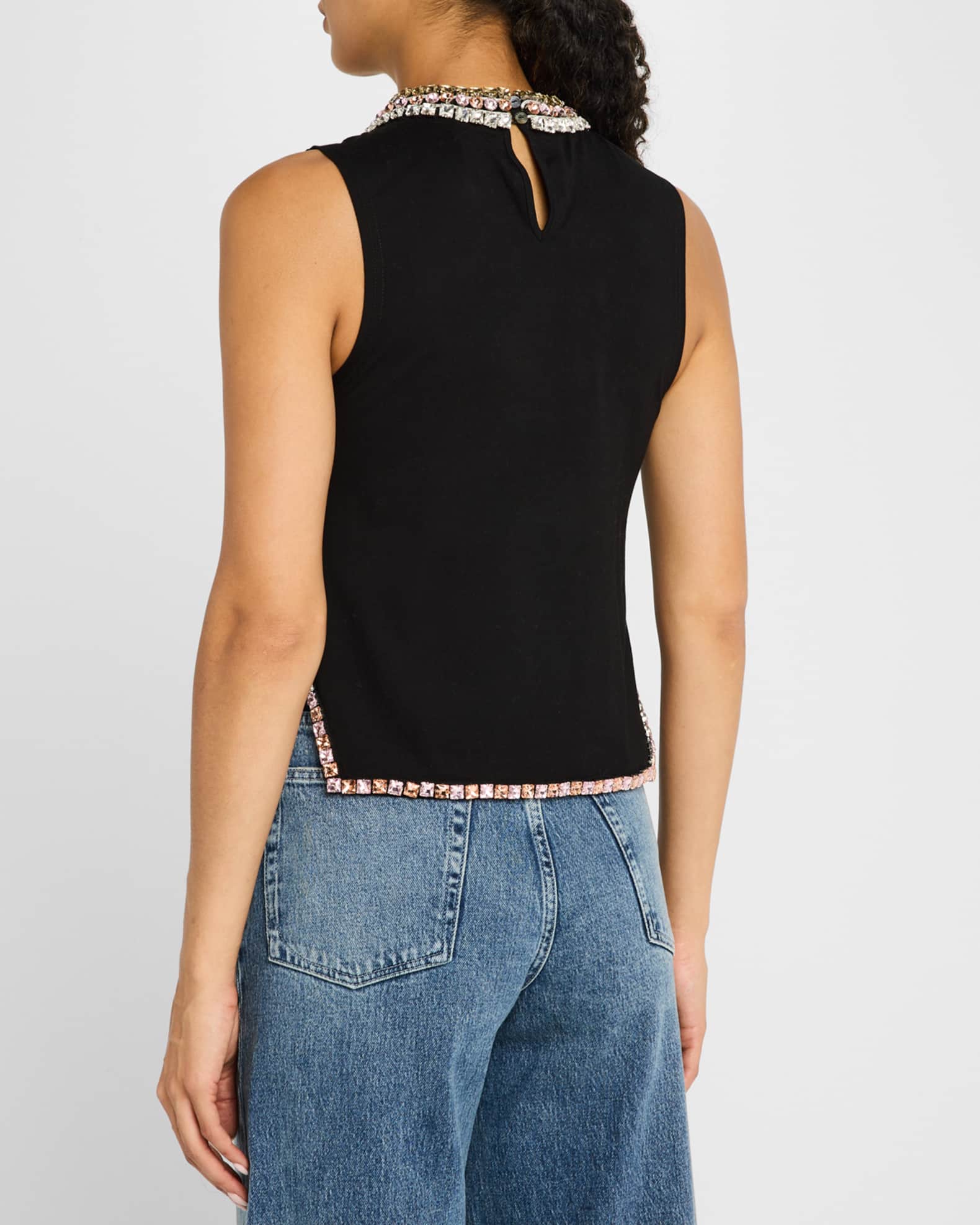 Cinq a Sept Petula Jewel-Embellished Top | Neiman Marcus