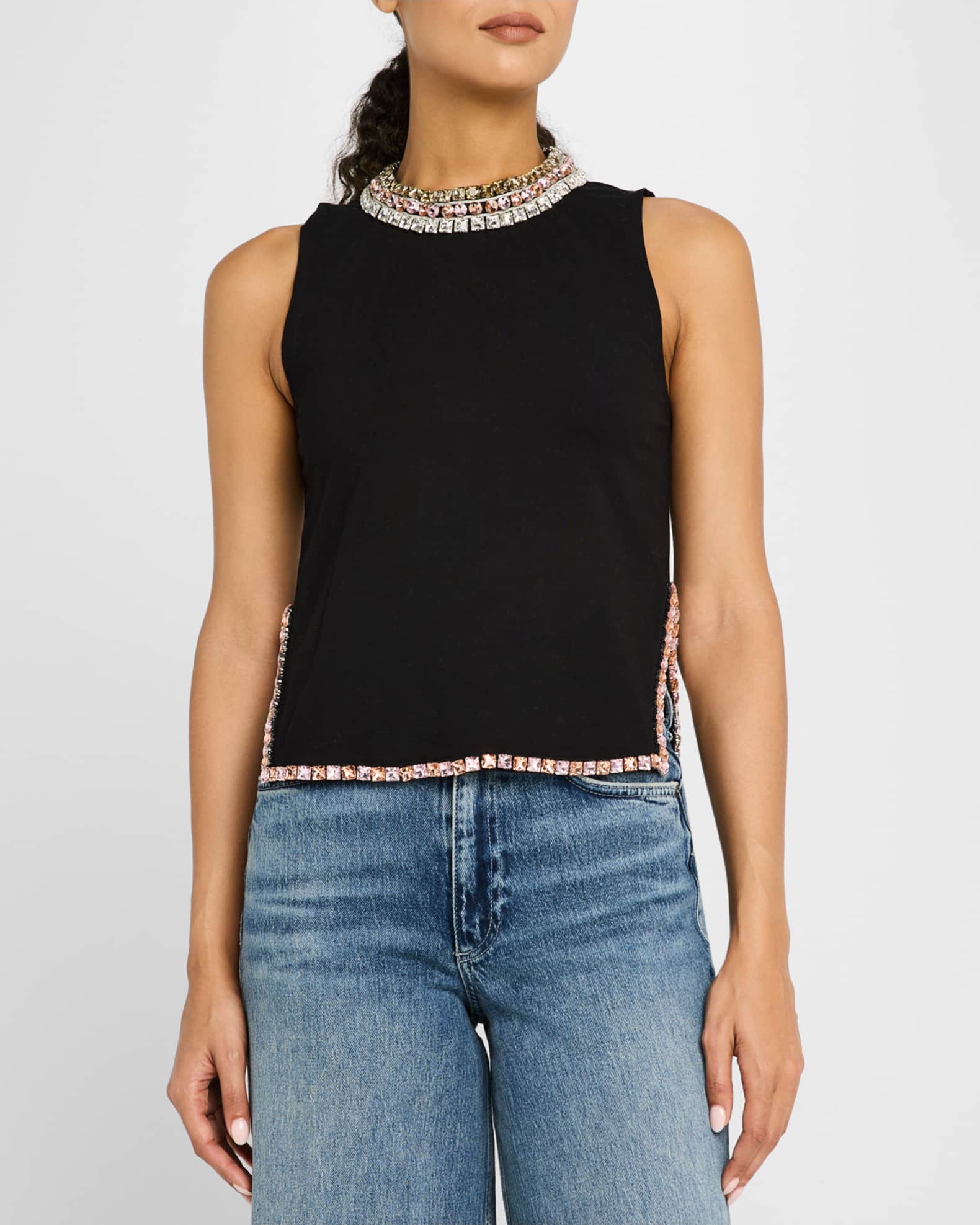 Cinq a Sept Petula Jewel-Embellished Top | Neiman Marcus