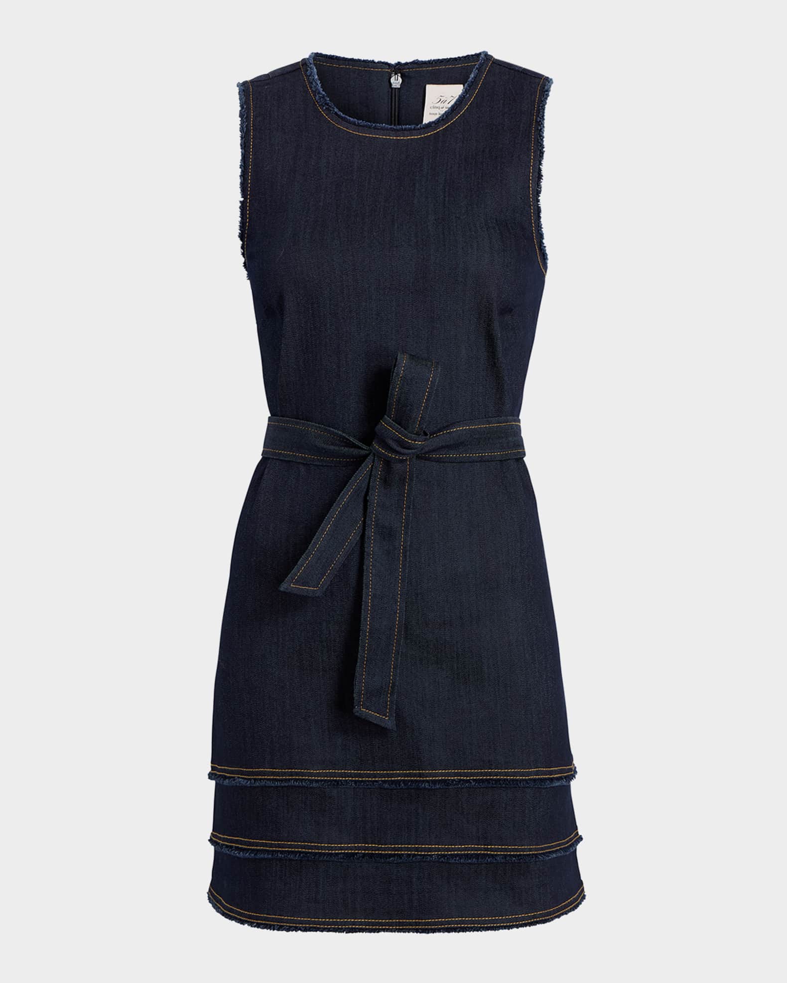 Cinq a Sept Mindie Sleeveless Denim Mini Dress | Neiman Marcus