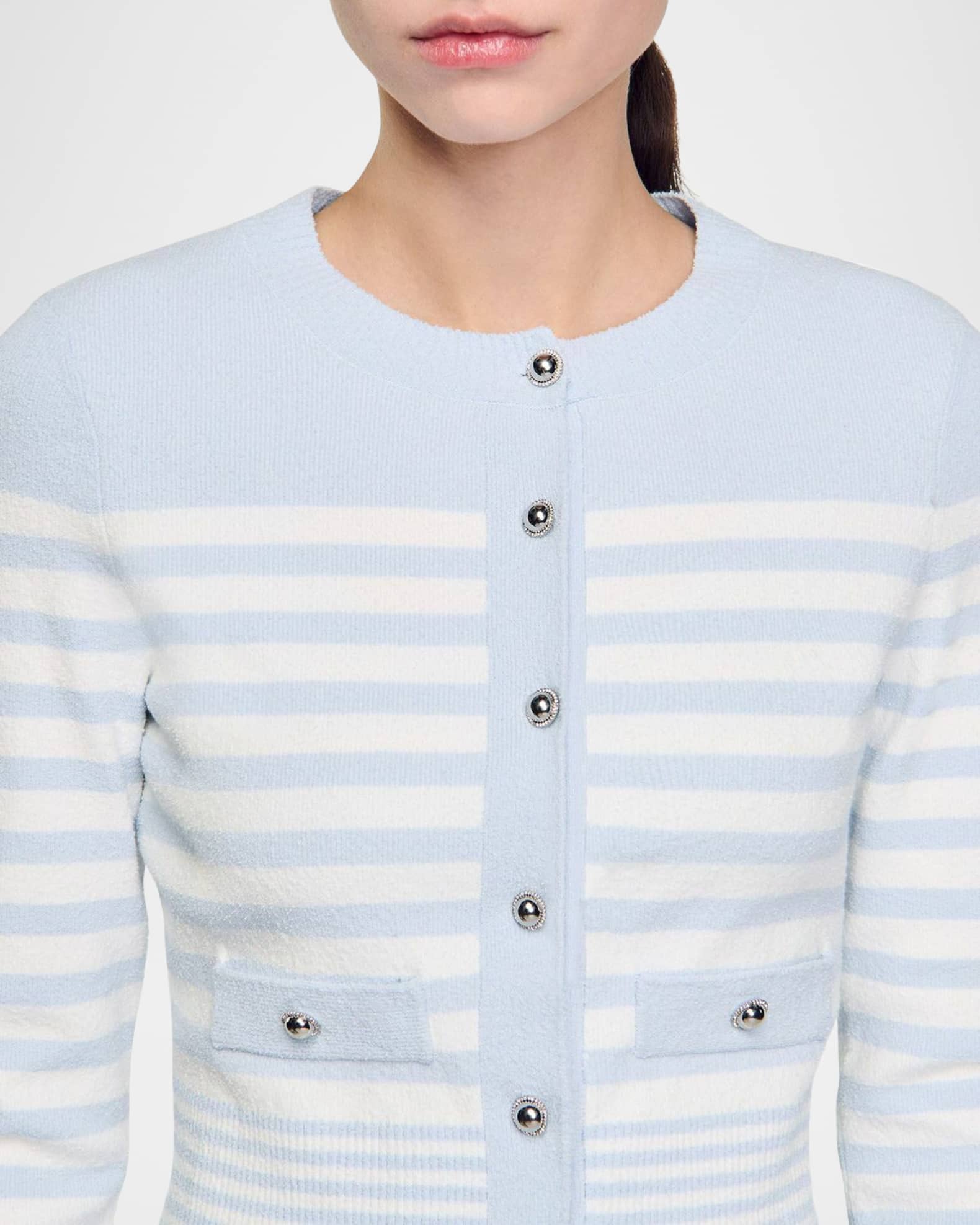 Sandro Biarritz Striped Cardigan | Neiman Marcus