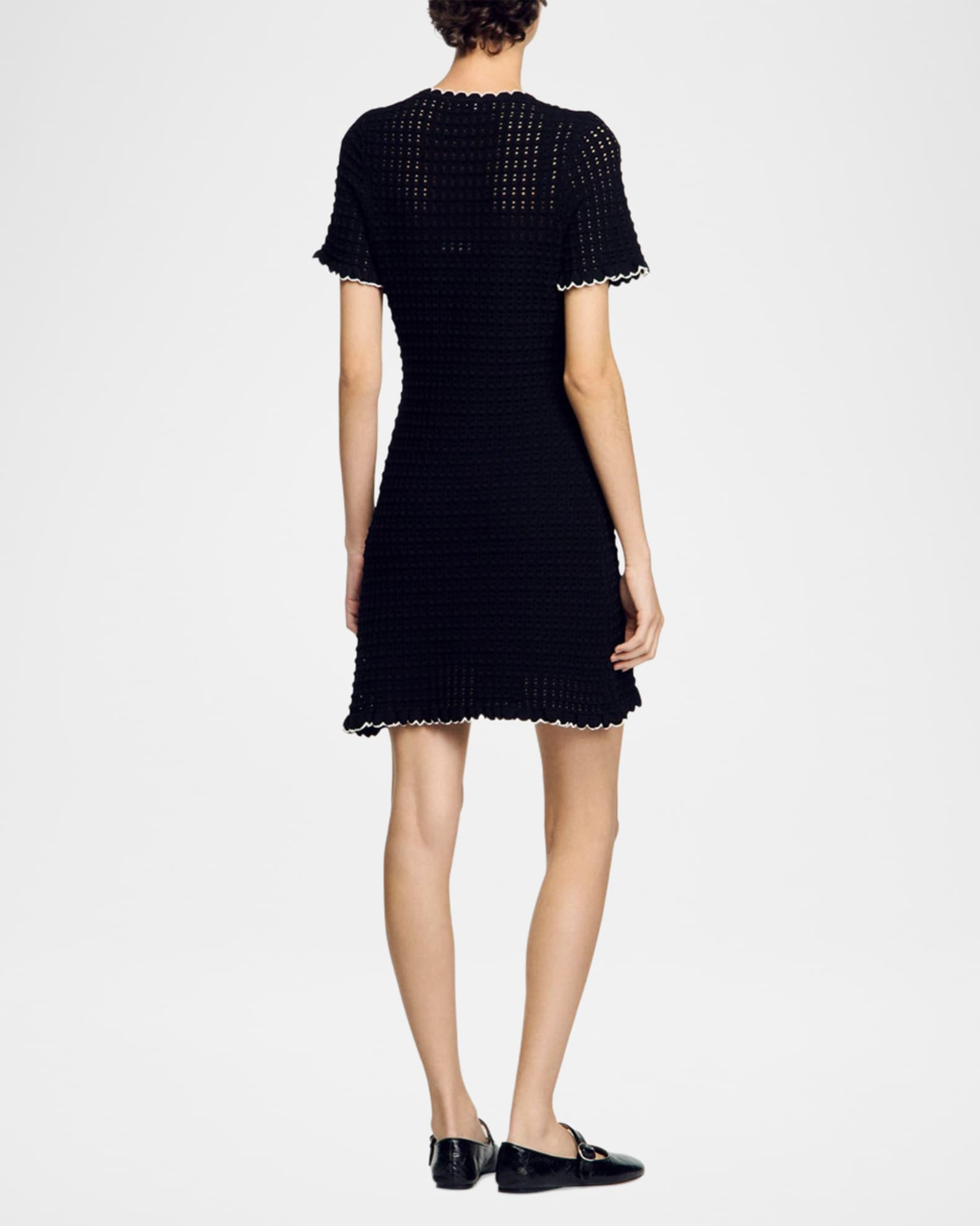 Sandro Dory Open-Knit Mini Dress | Neiman Marcus