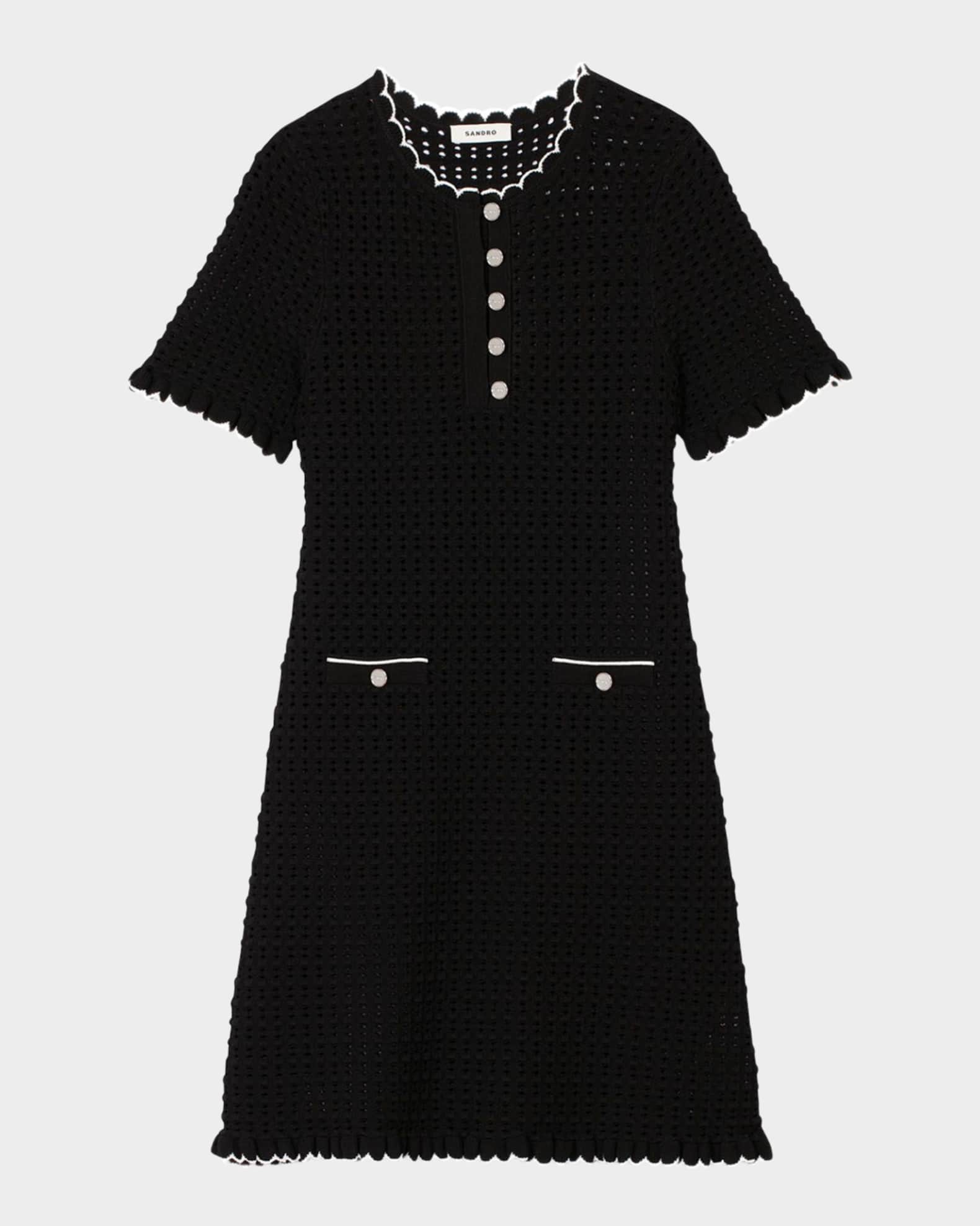 Sandro Dory Open-Knit Mini Dress | Neiman Marcus