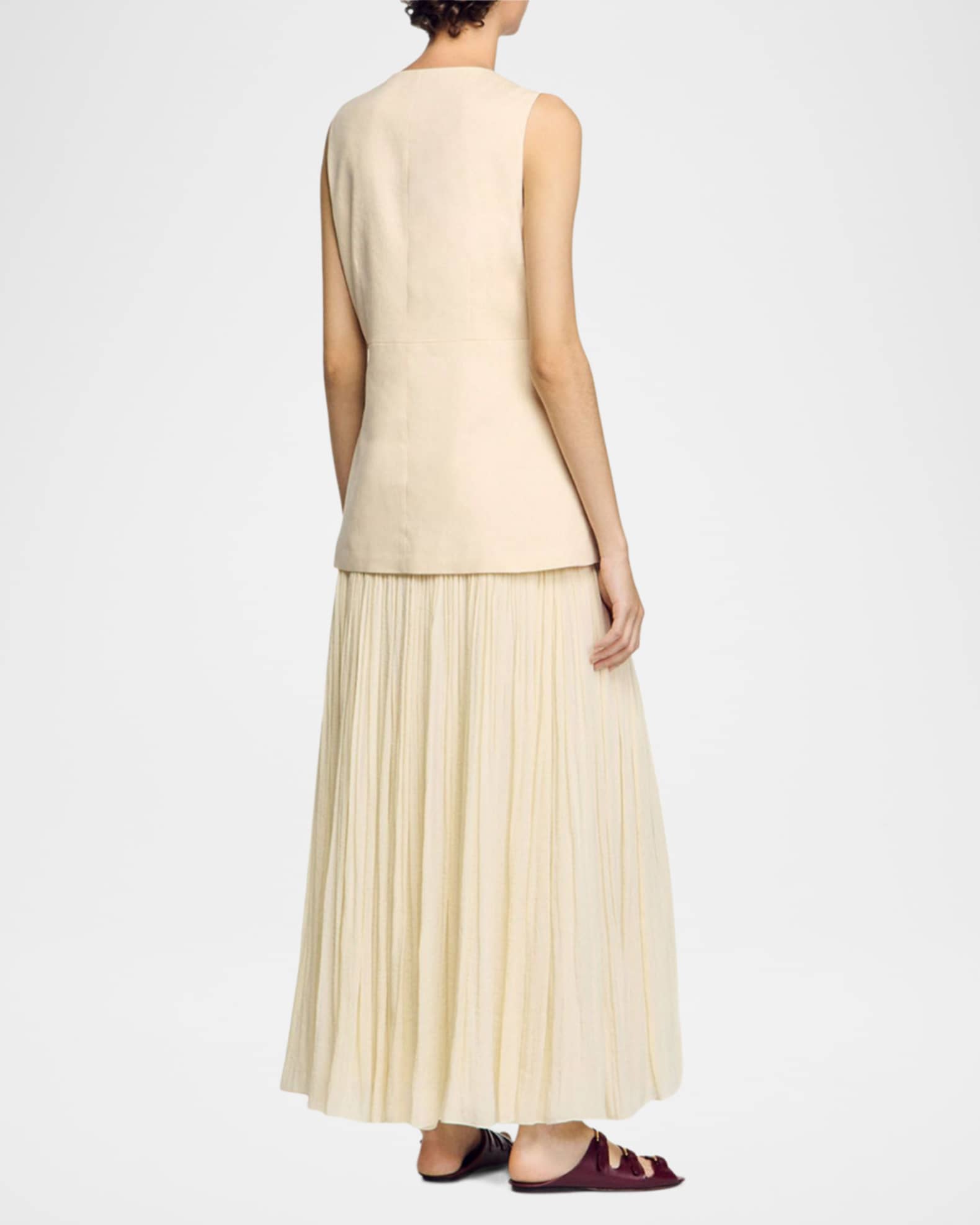 Sandro Catalina Linen-Blend Vest | Neiman Marcus