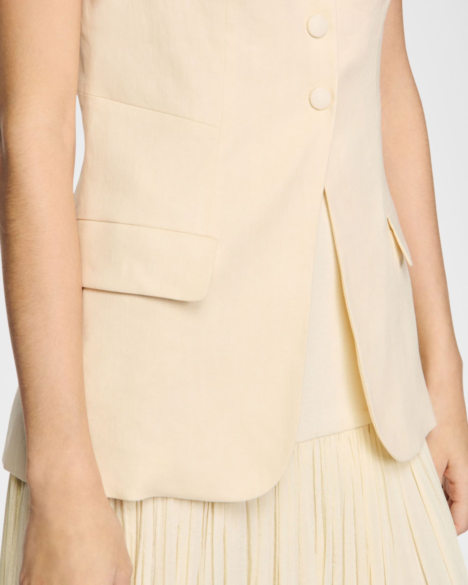Sandro Catalina Linen-Blend Vest | Neiman Marcus