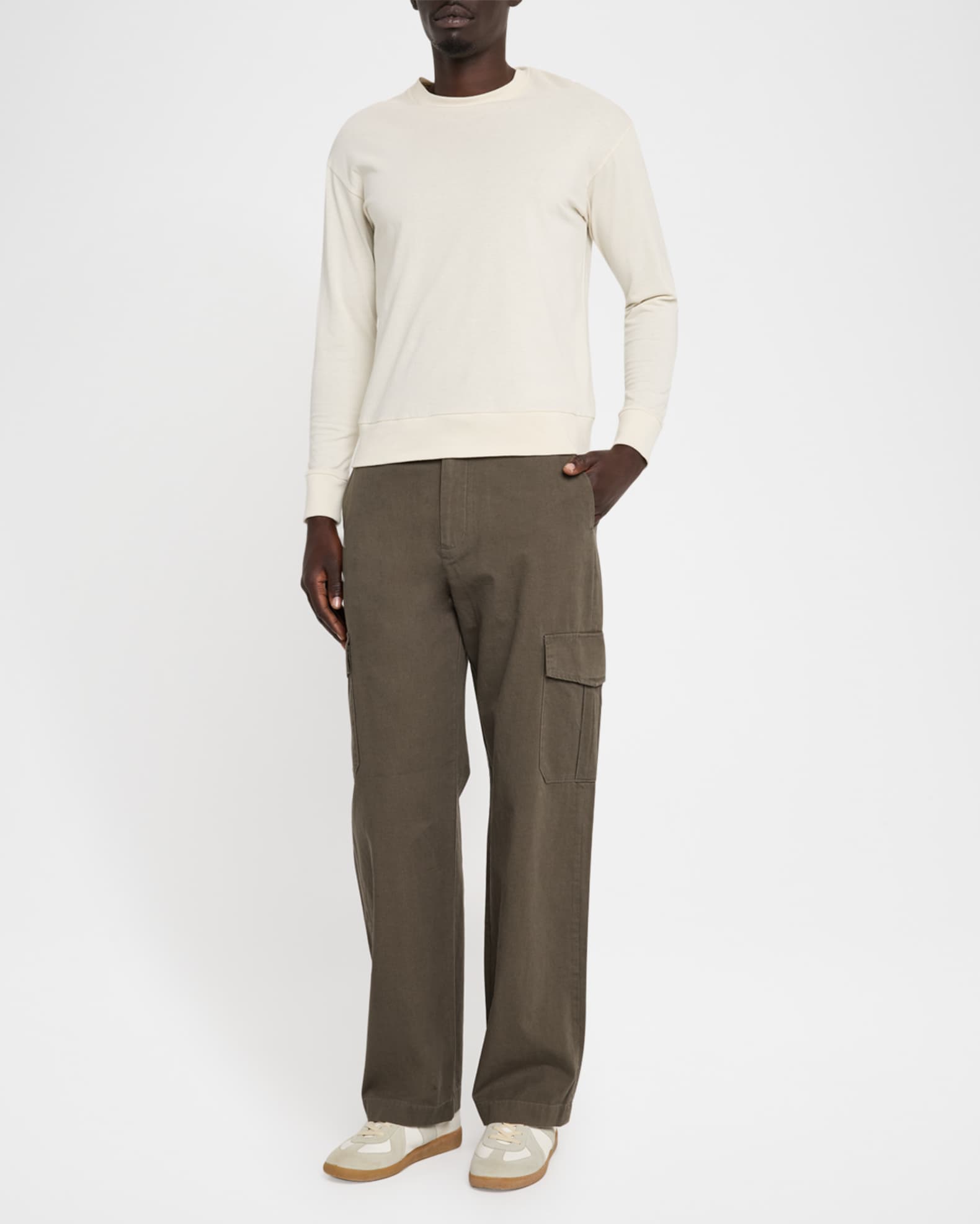 Vince Men's Cotton-Linen Cargo Pants | Neiman Marcus