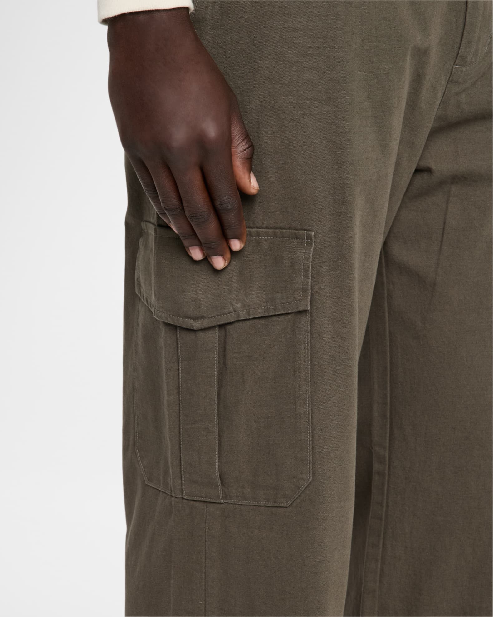 Vince Men's Cotton-Linen Cargo Pants | Neiman Marcus