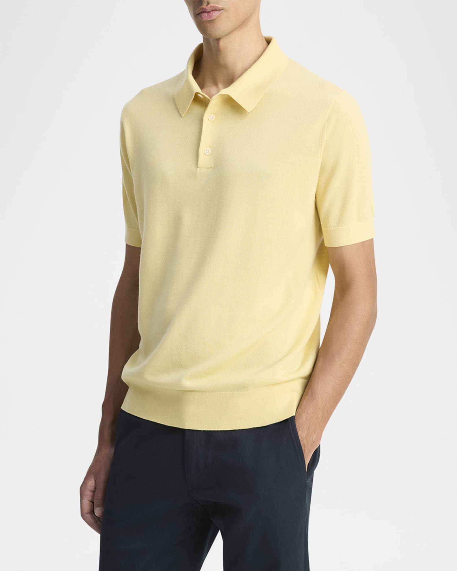 Vince Men's Wool-Cashmere Polo Shirt | Neiman Marcus