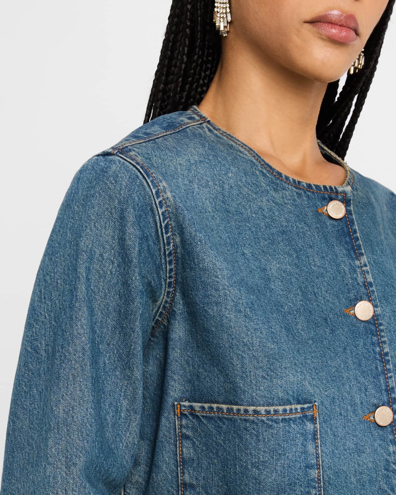 Triarchy Celeste Cropped Denim Jacket | Neiman Marcus
