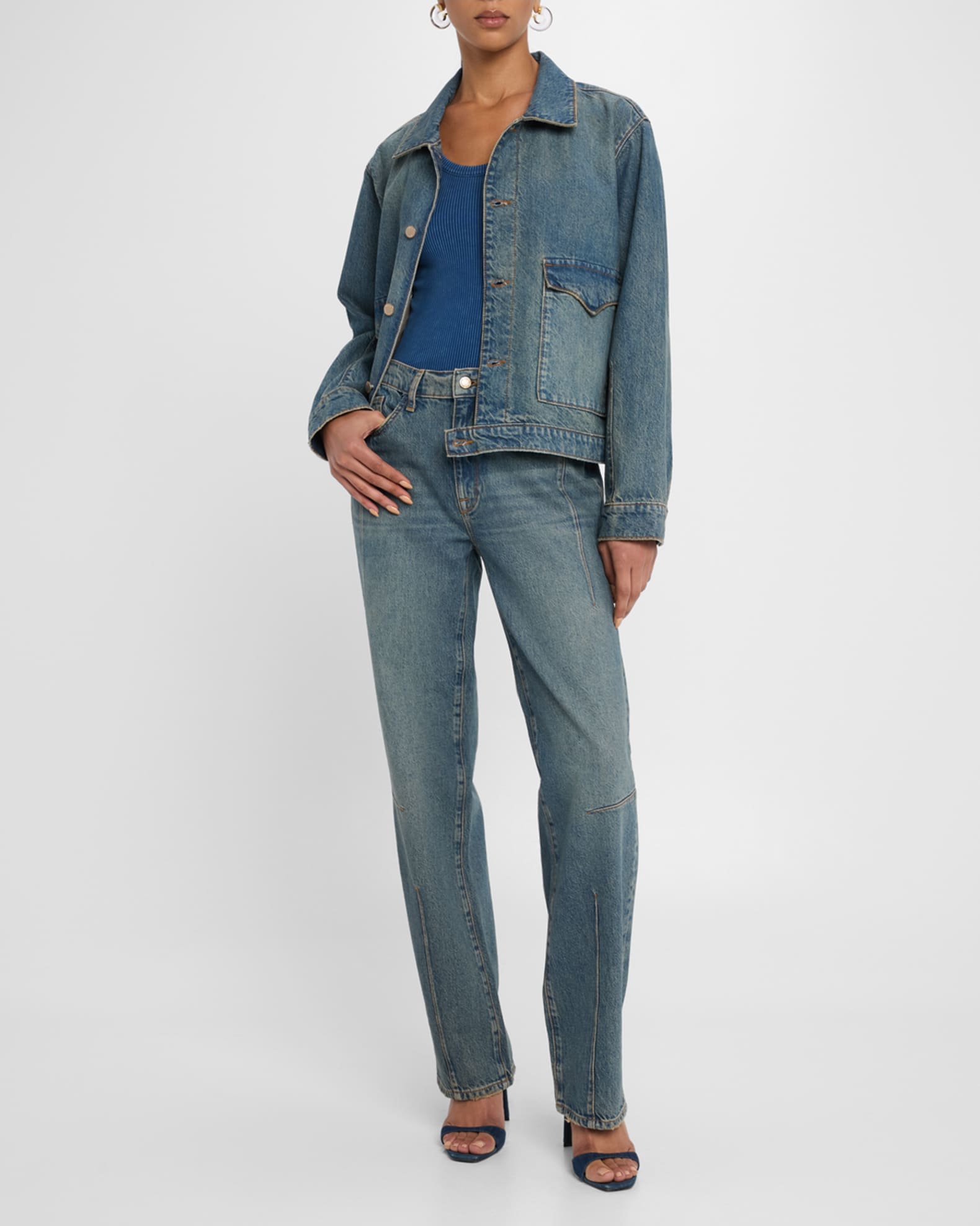 Triarchy Lillian Boxy Western Denim Jacket | Neiman Marcus