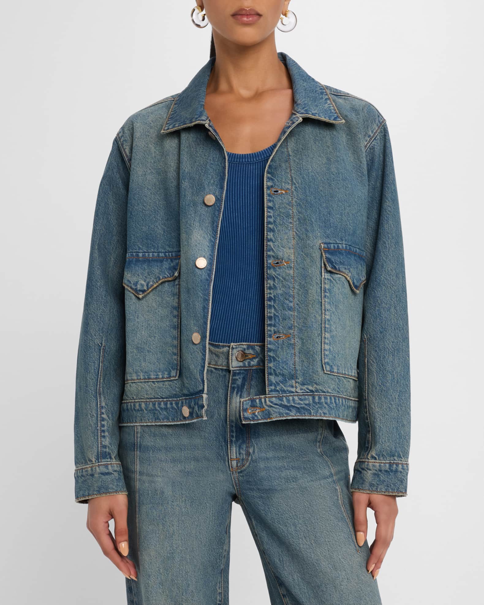 Triarchy Lillian Boxy Western Denim Jacket | Neiman Marcus