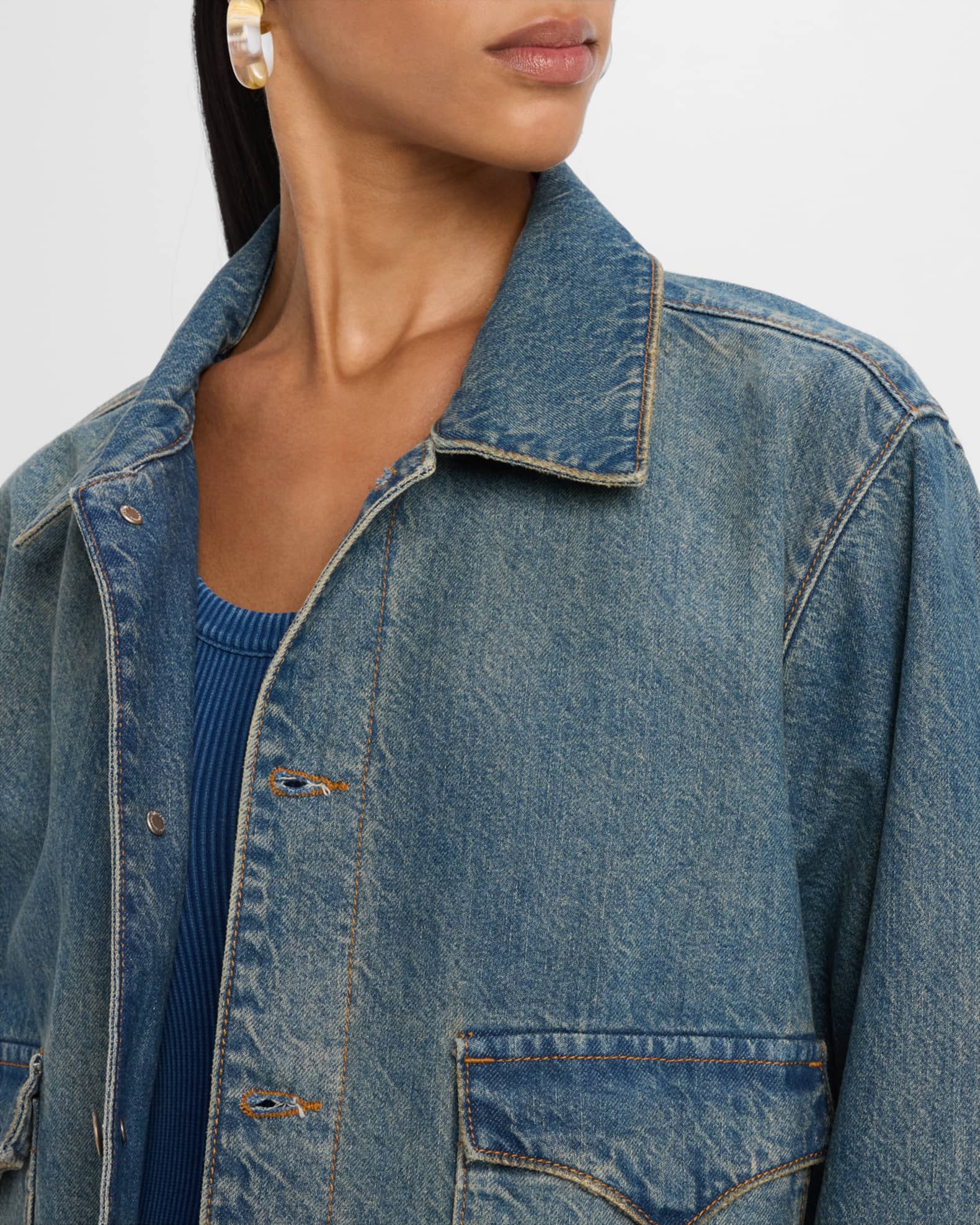 Triarchy Lillian Boxy Western Denim Jacket | Neiman Marcus