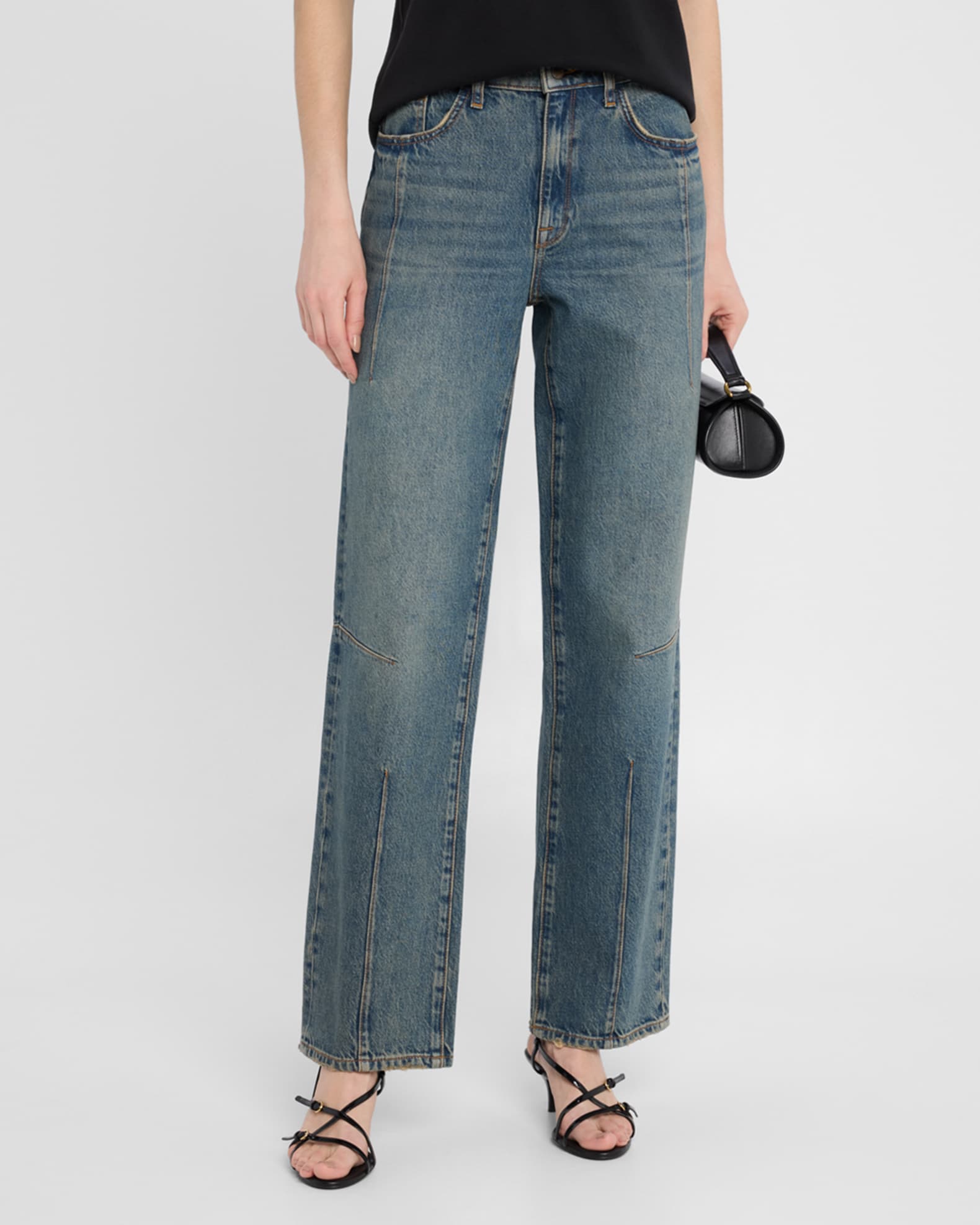 Triarchy Goldie Mid-Rise Darted Straight-Leg Jeans | Neiman Marcus