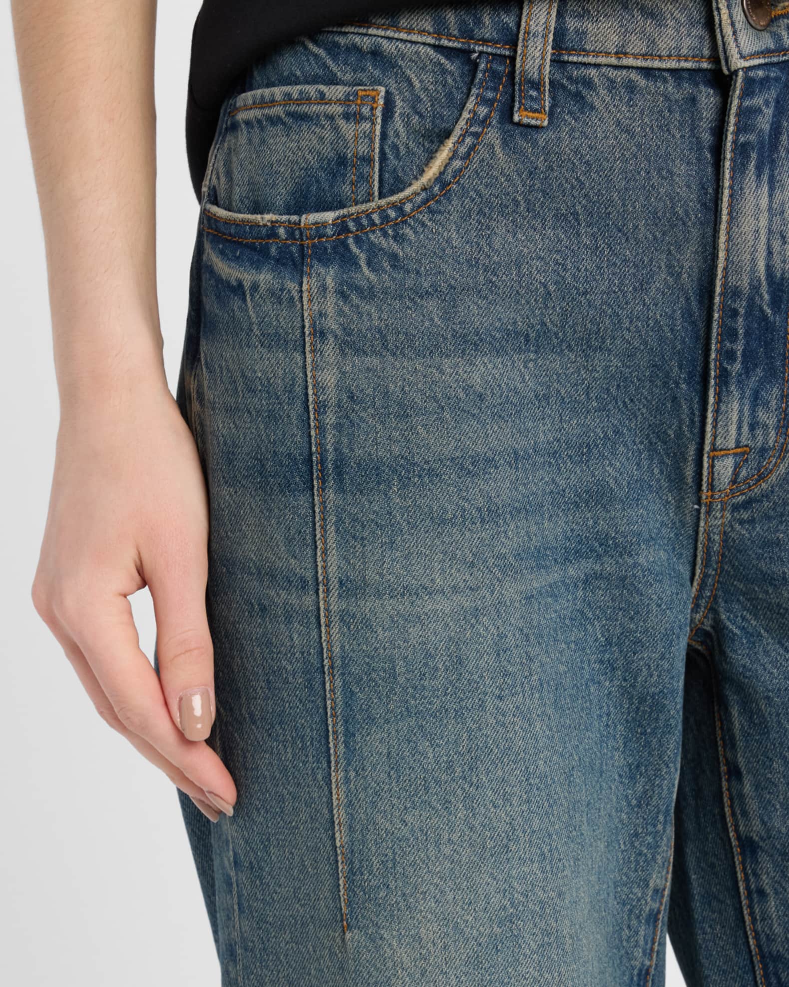 Triarchy Goldie Mid-Rise Darted Straight-Leg Jeans | Neiman Marcus