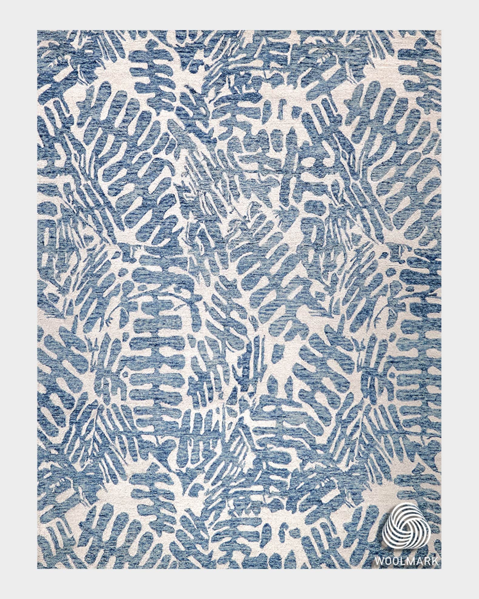 Exquisite Rugs x THE MET Botanica Hand-Tufted Blue/Ivory Rug, 6' x 9 ...