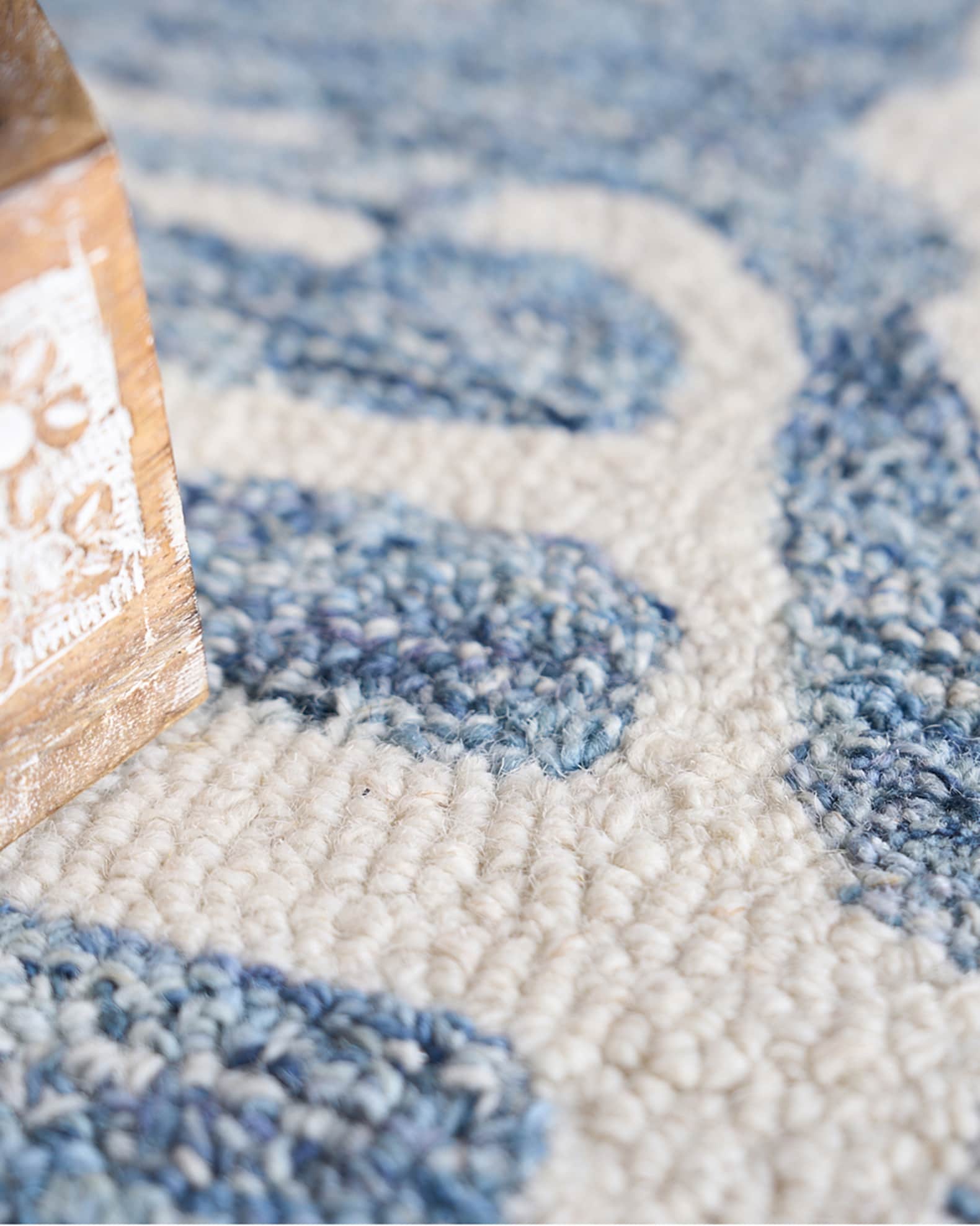 Exquisite Rugs x THE MET Botanica Hand-Tufted Blue/Ivory Rug, 6' x 9 ...