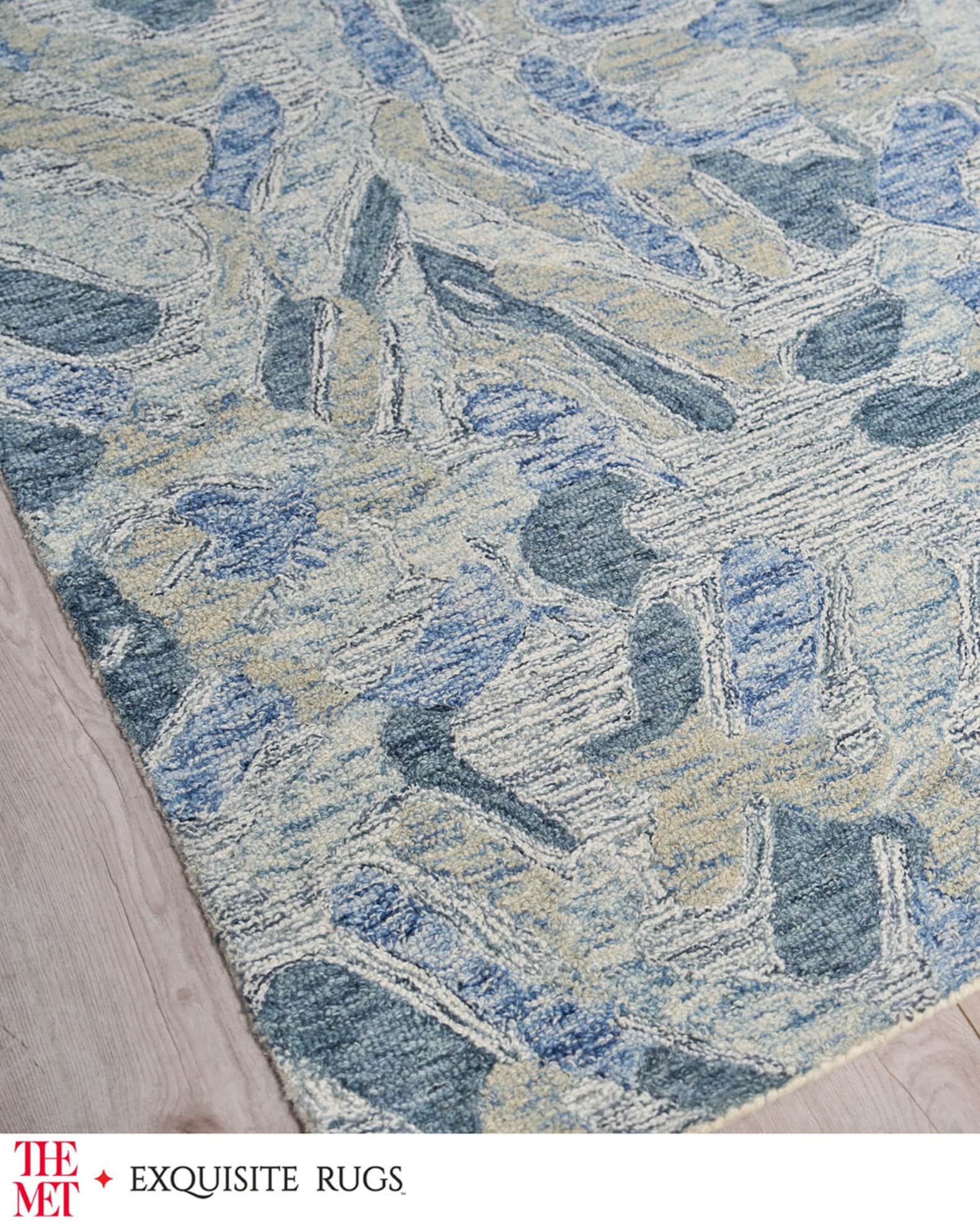 Exquisite Rugs x THE MET Botanica Hand-Tufted Blue Rug, 6' x 9 ...