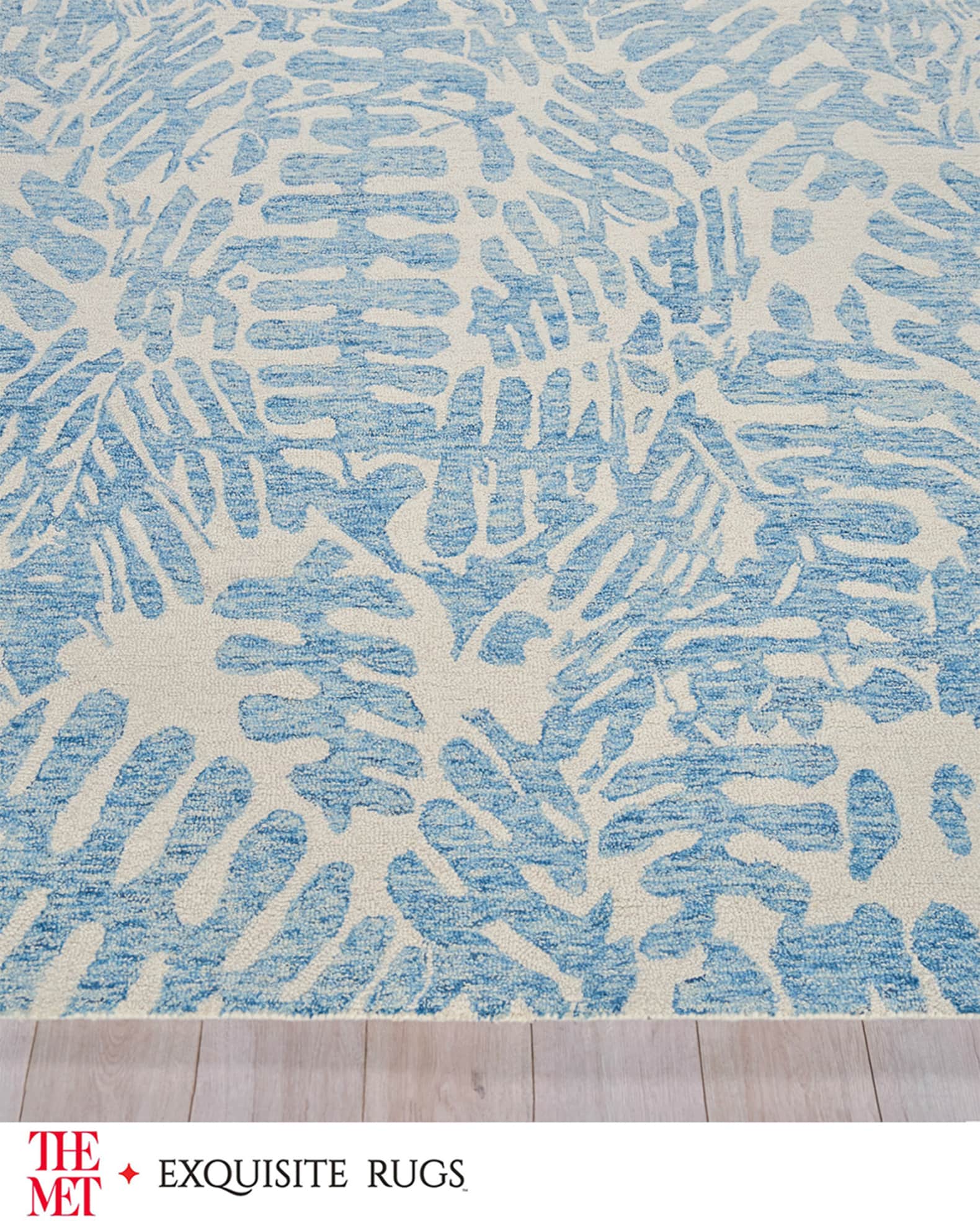 Exquisite Rugs x THE MET Botanica Hand-Tufted Light Blue/Ivory Rug, 10 ...