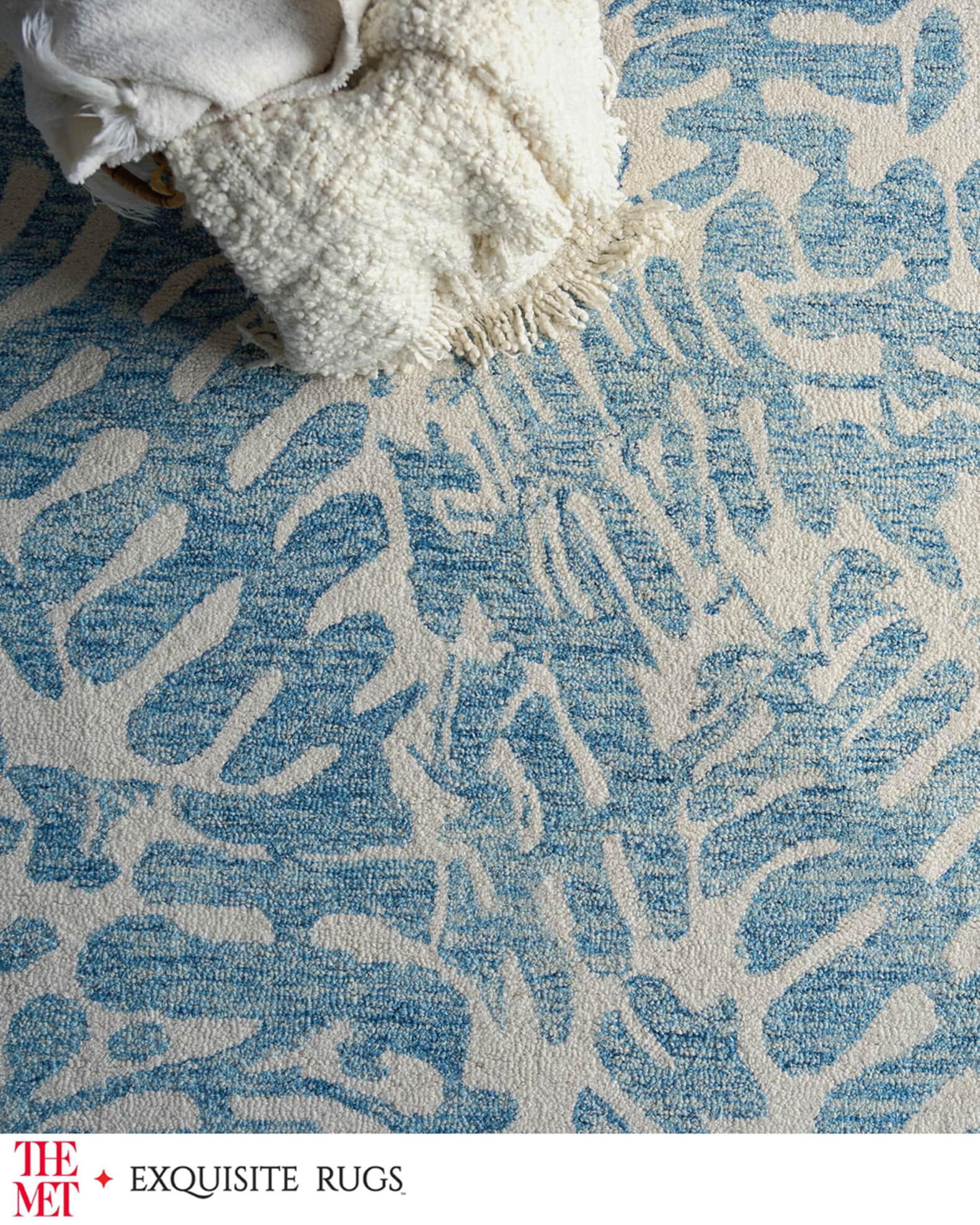 Exquisite Rugs x THE MET Botanica Hand-Tufted Light Blue/Ivory Rug, 10 ...