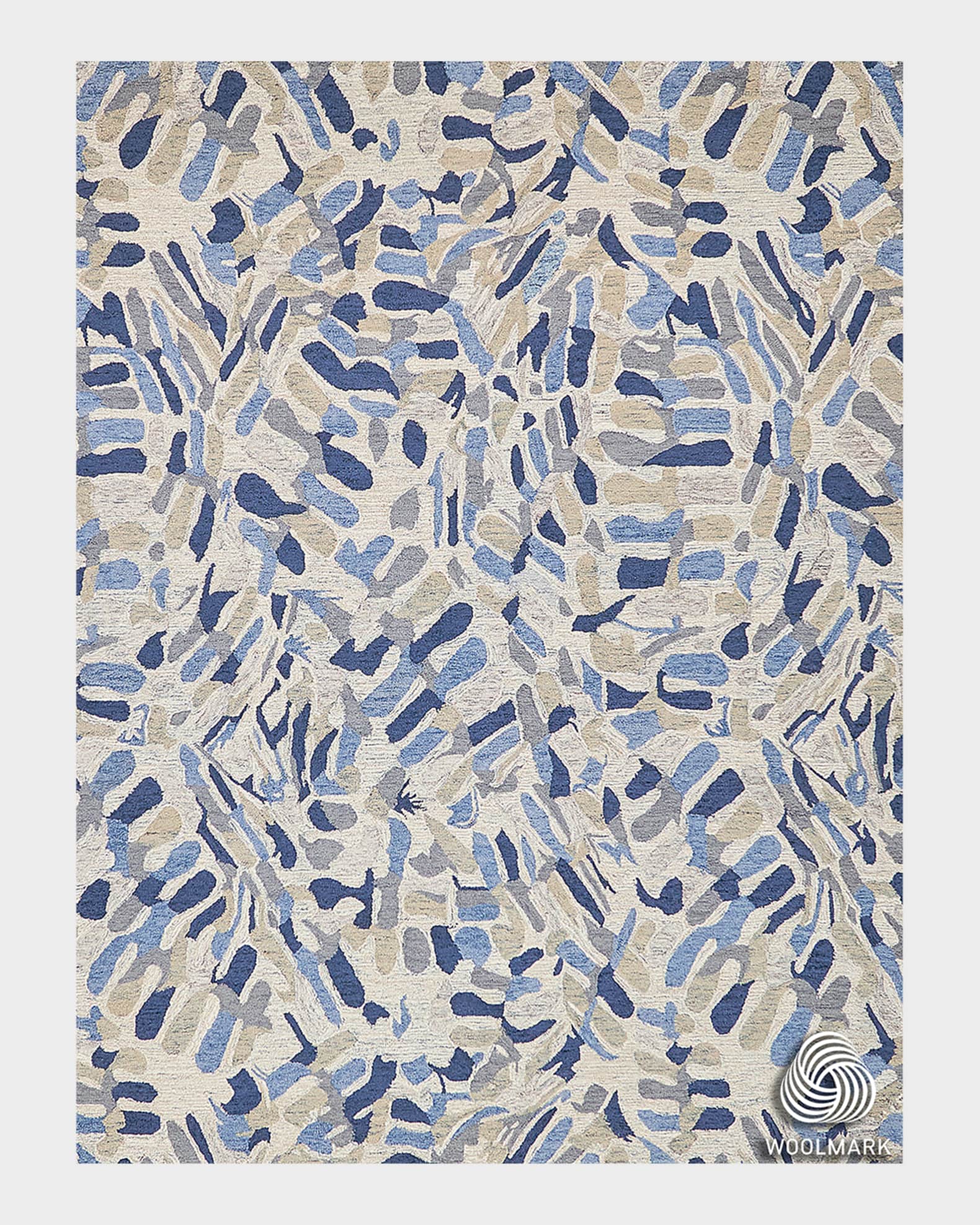 Exquisite Rugs Botanica Navy/Ivory/Multi New Zealand Wool hand-tufted ...