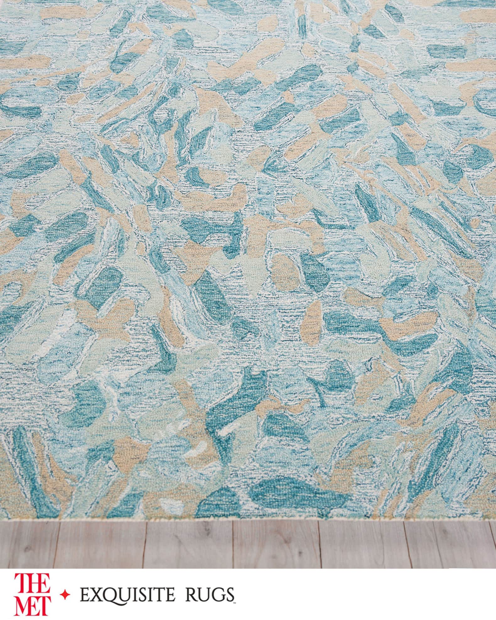 Exquisite Rugs x THE MET Botanica Hand-Tufted Turquoise Rug, 8' x 10 ...