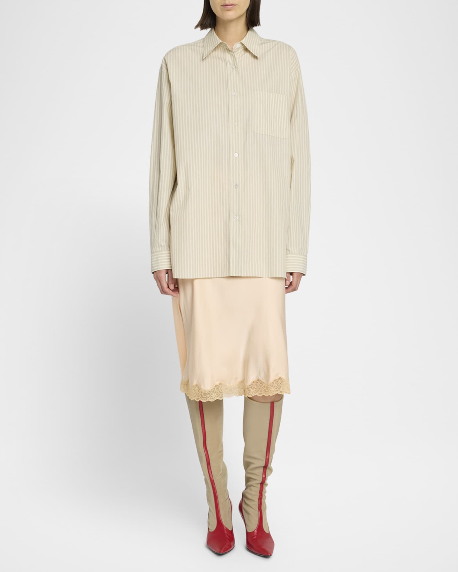 THE ROW Nesson Stripe Button Down Shirt | Neiman Marcus