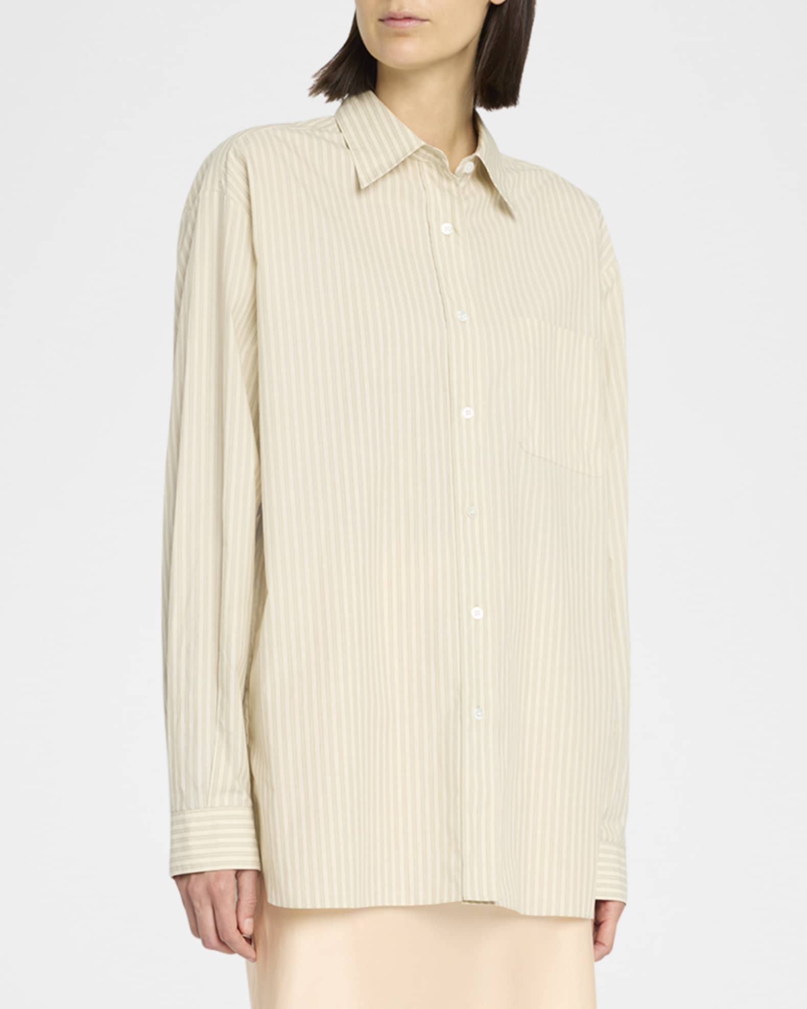 THE ROW Nesson Stripe Button Down Shirt | Neiman Marcus