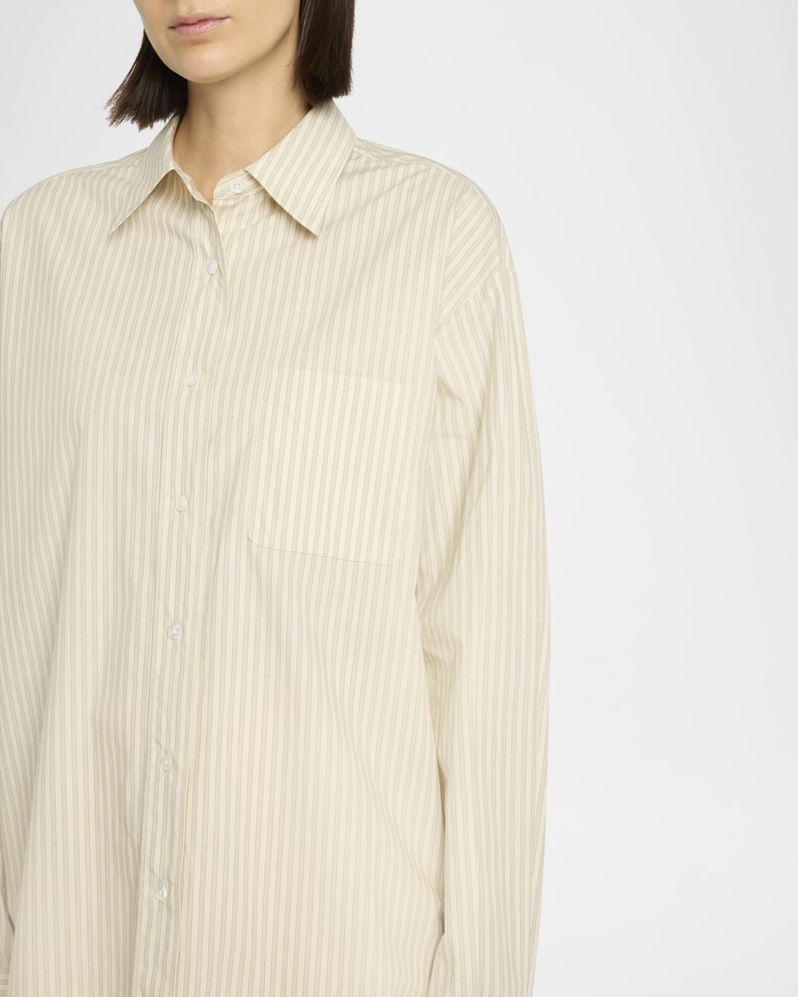 THE ROW Nesson Stripe Button Down Shirt | Neiman Marcus